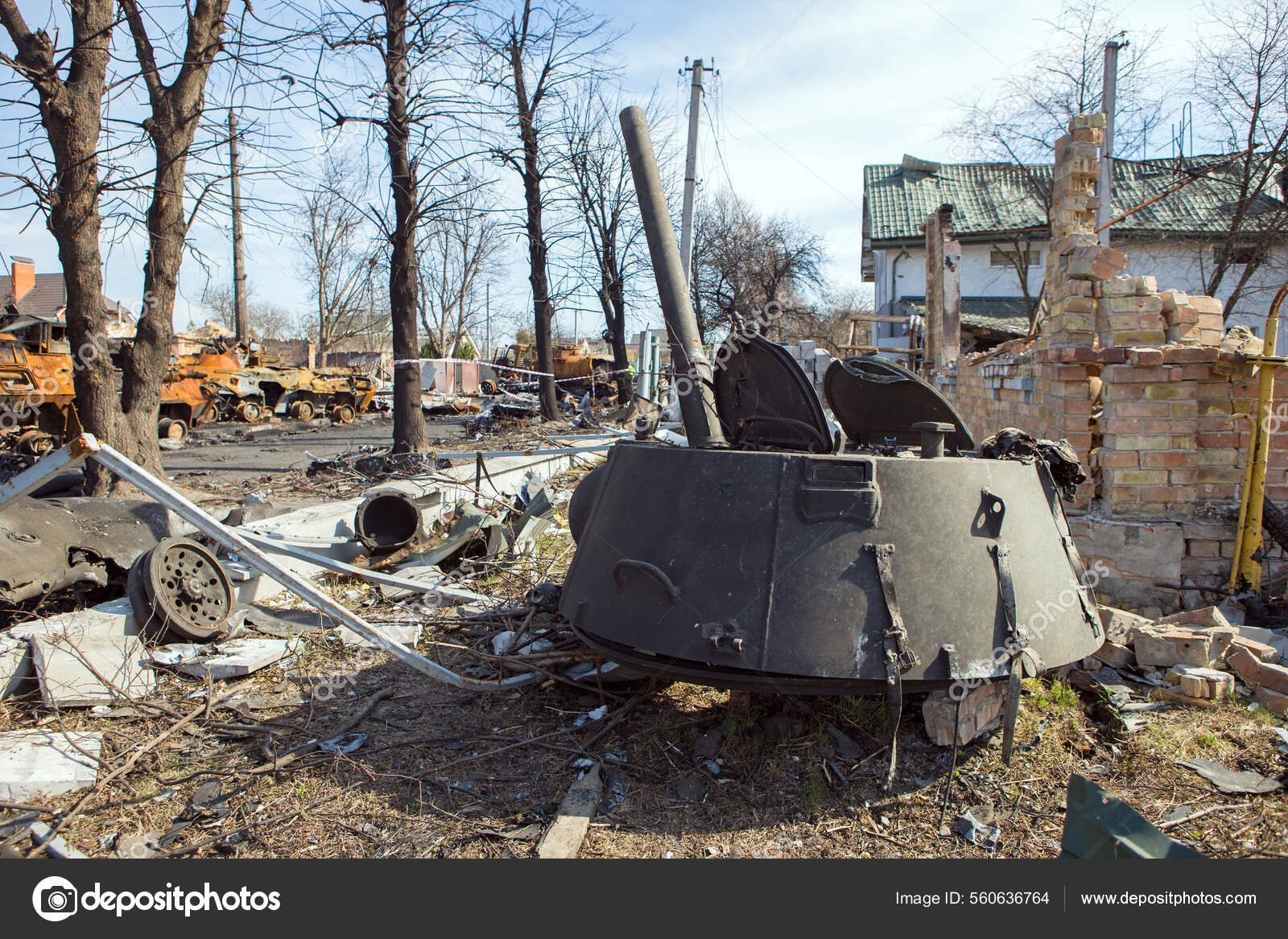 Smashed Russian Tanks Burned Tanks War Ukraine — Stock Photo ...