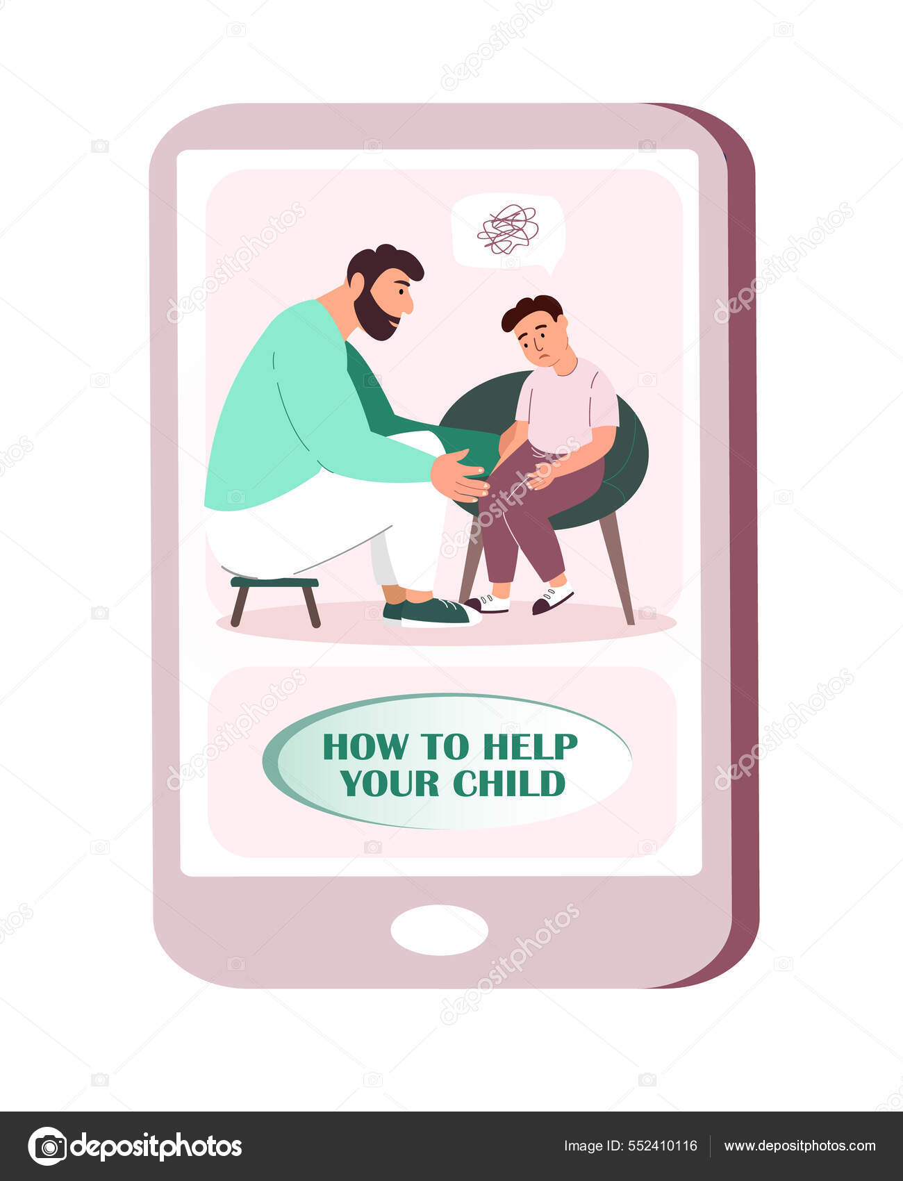 Help Your Children Mobile App Page Onboard Screen Template Dad Stock ...