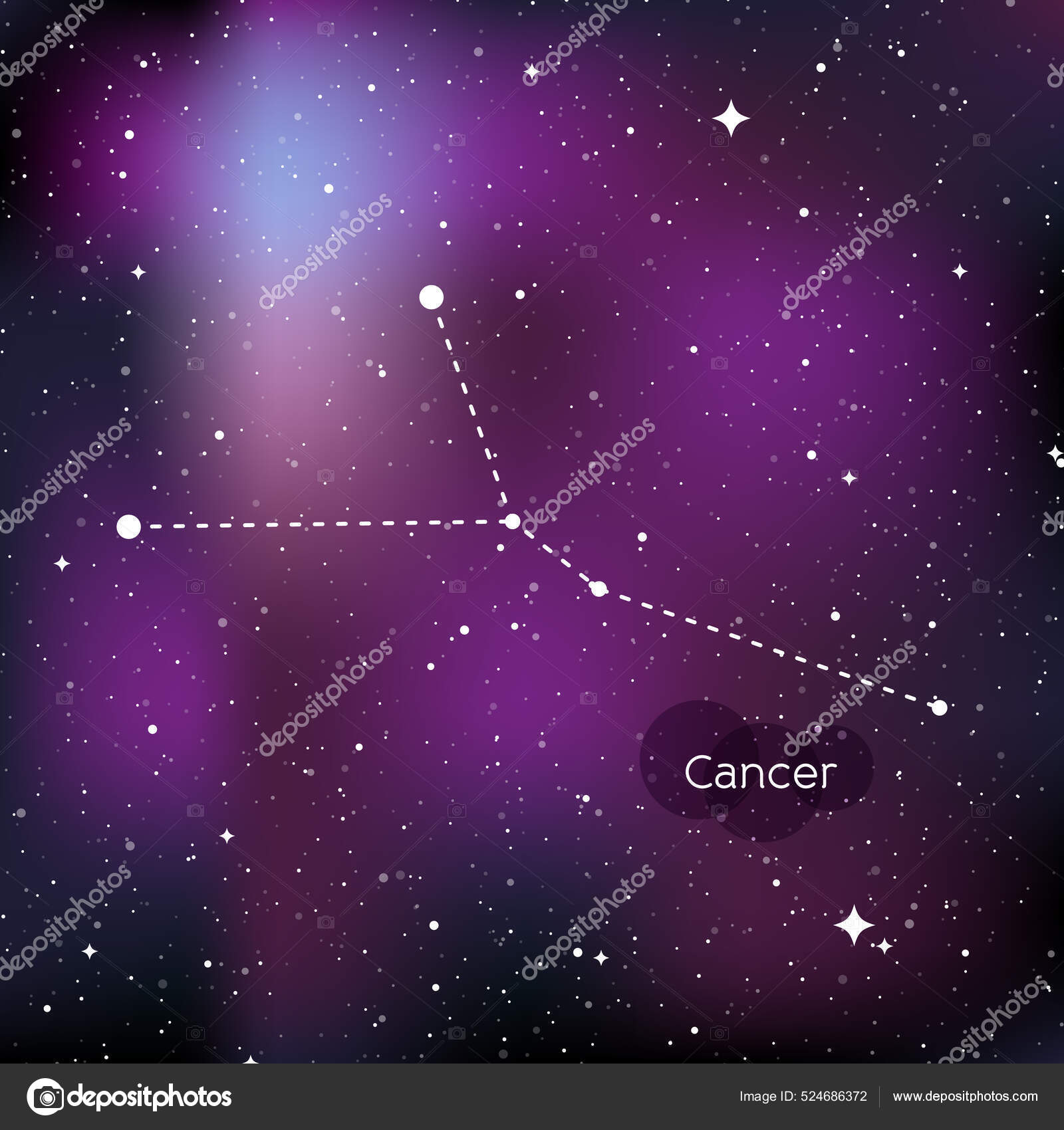 Cancer Zodiac Sign Horoscope Symbol Linear Constellation Star Universe