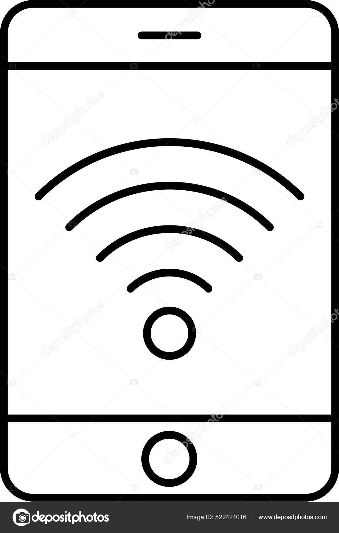 Icono Del Teléfono Móvil Hotspot Estilo Esquema Vector de stock ...