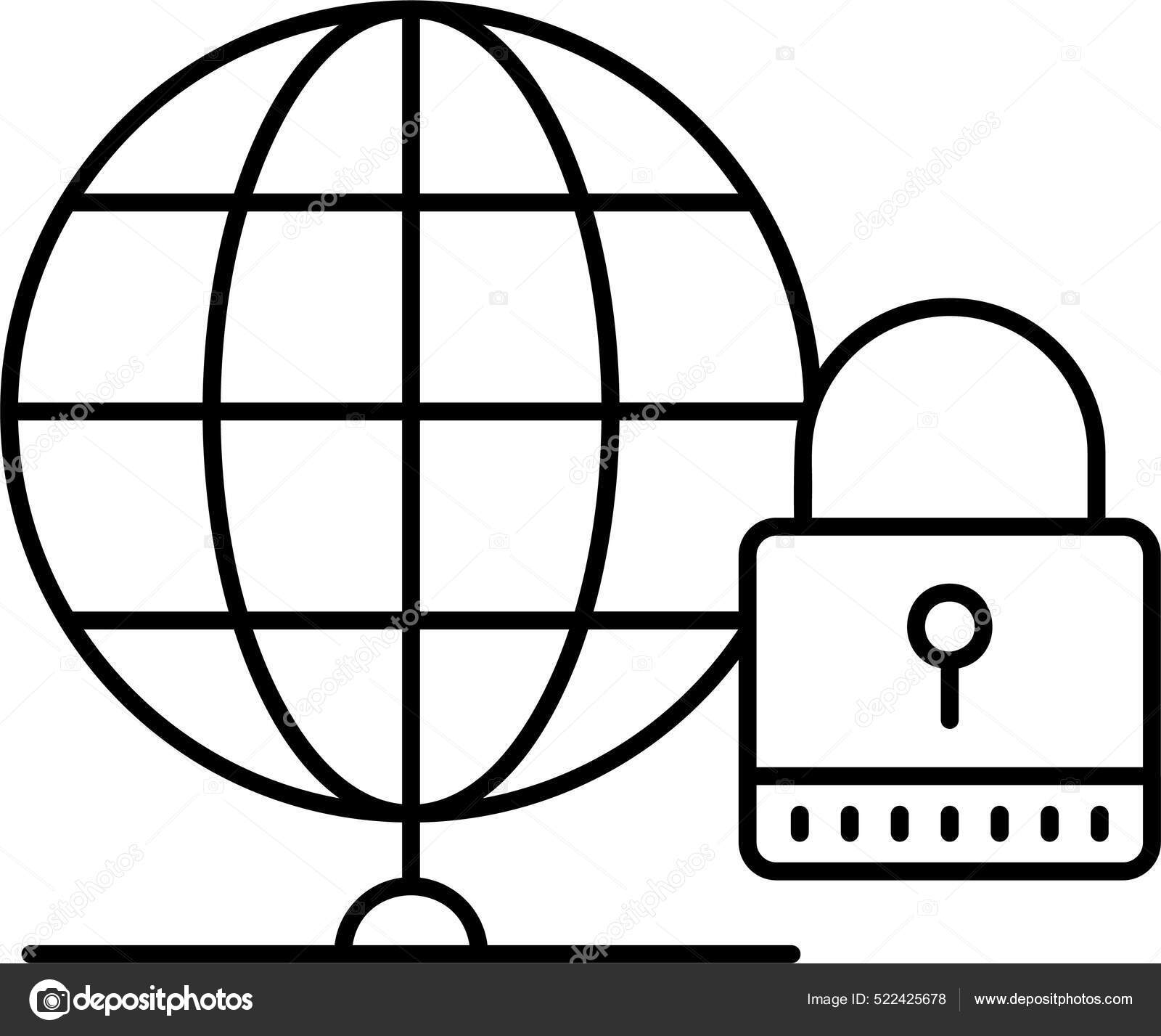 Globe Protect Security Icon Outline Style Stock Vector by ©iconfinder ...