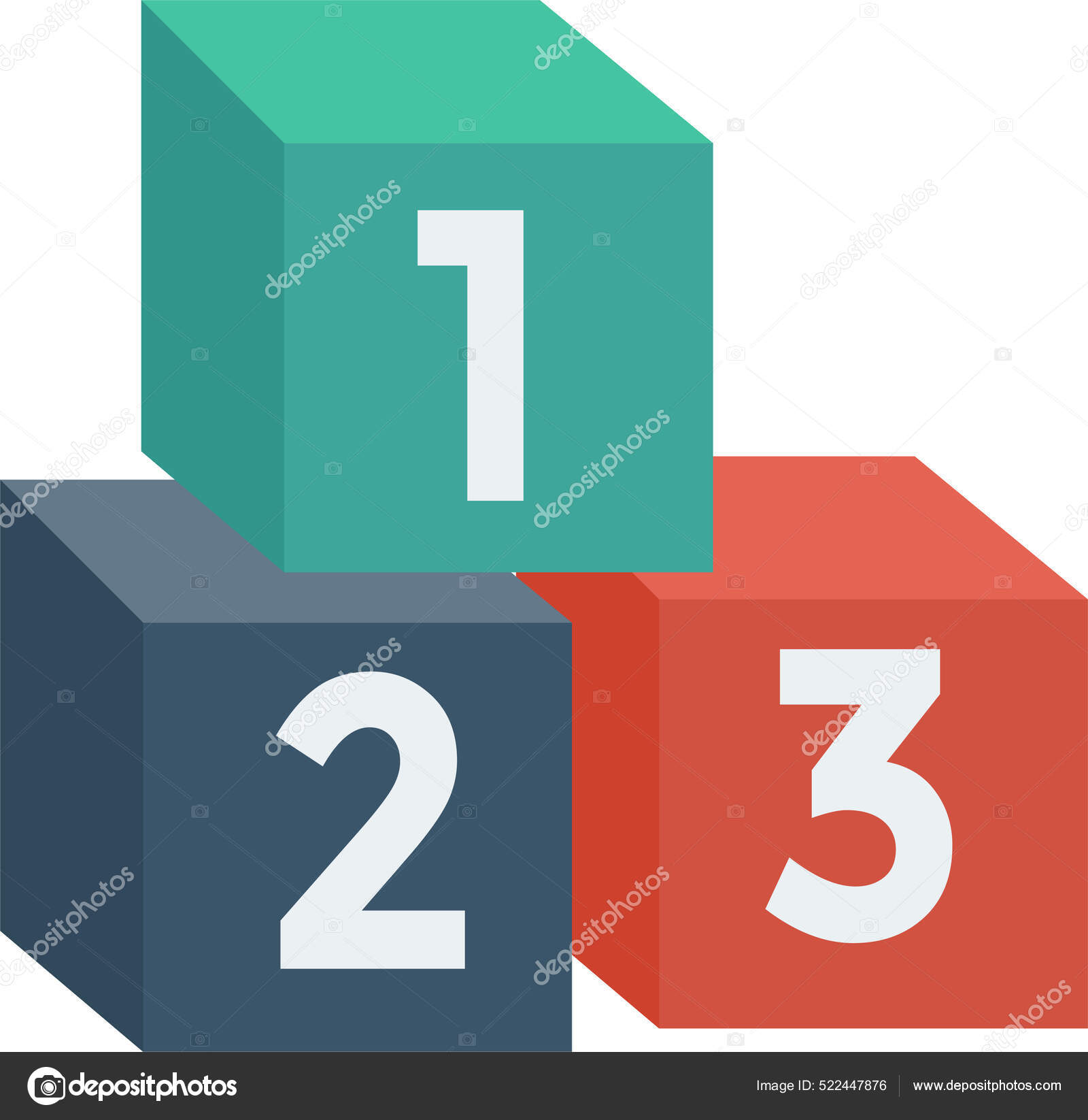 Counting Cubes Digits Icon Flat Style Stock Vector by ©iconfinder 522447876