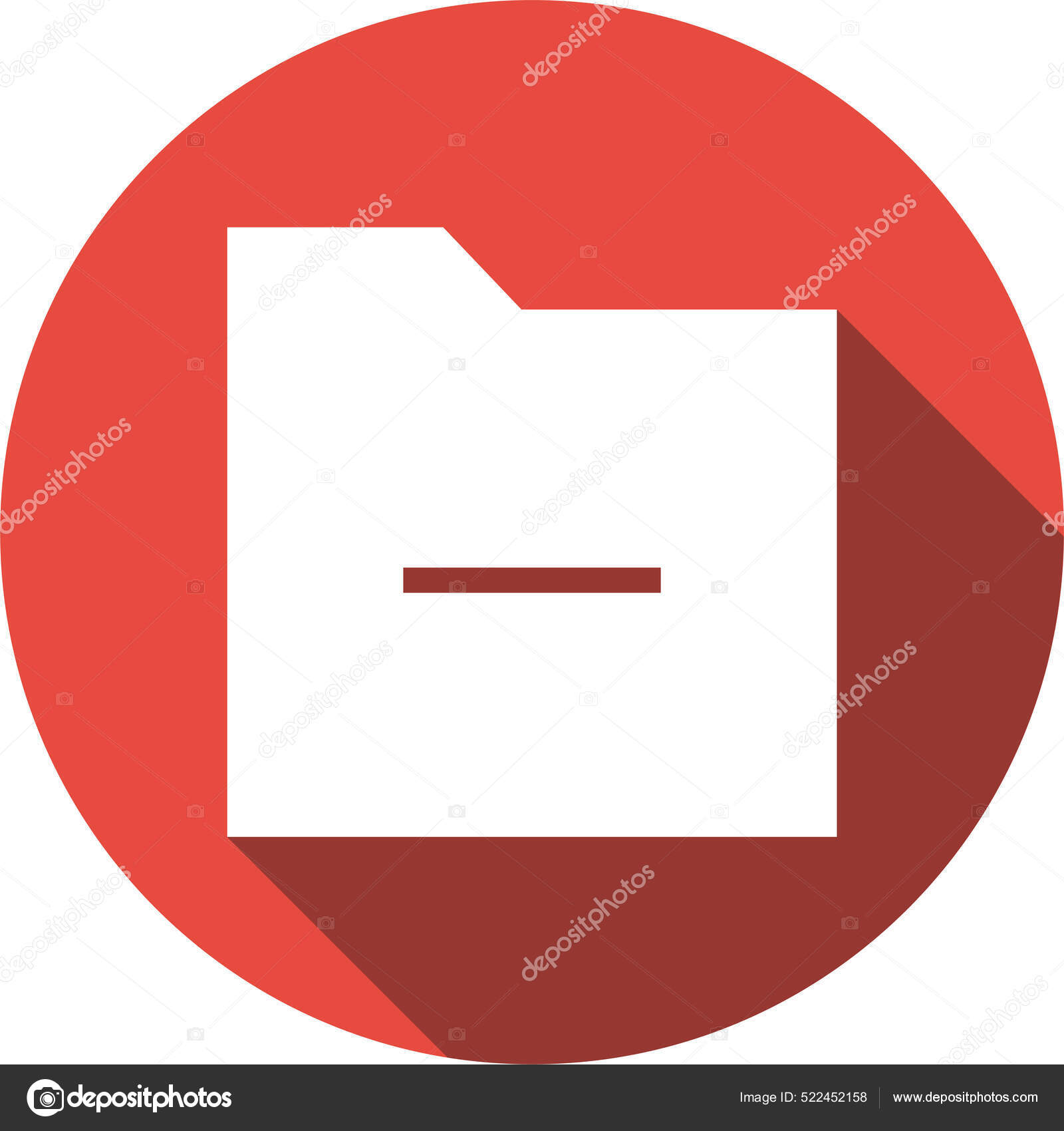 Delete Exit Folder Icon Long Shadow Style Stock Vector by ©iconfinder ...