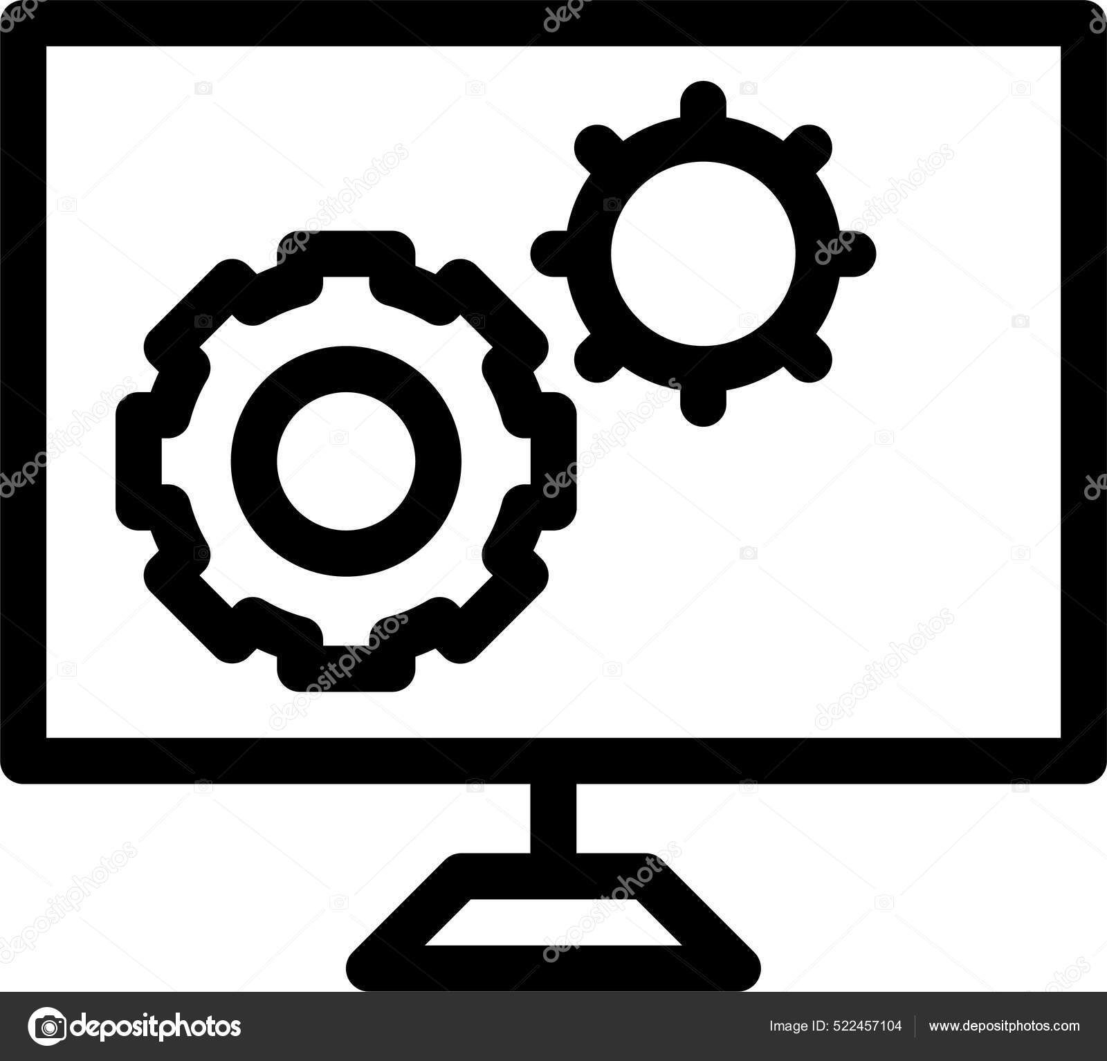 Configure Gear Preference Icon Outline Style Stock Vector by ...