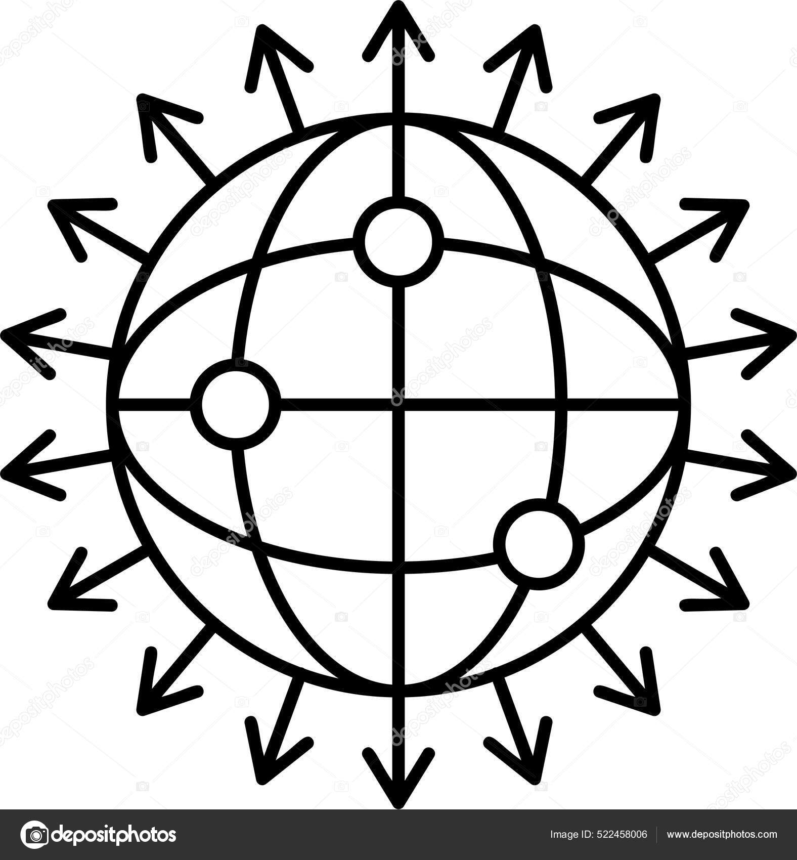 Conectar Icono Globo Tierra Estilo Esquema Vector de stock por ...