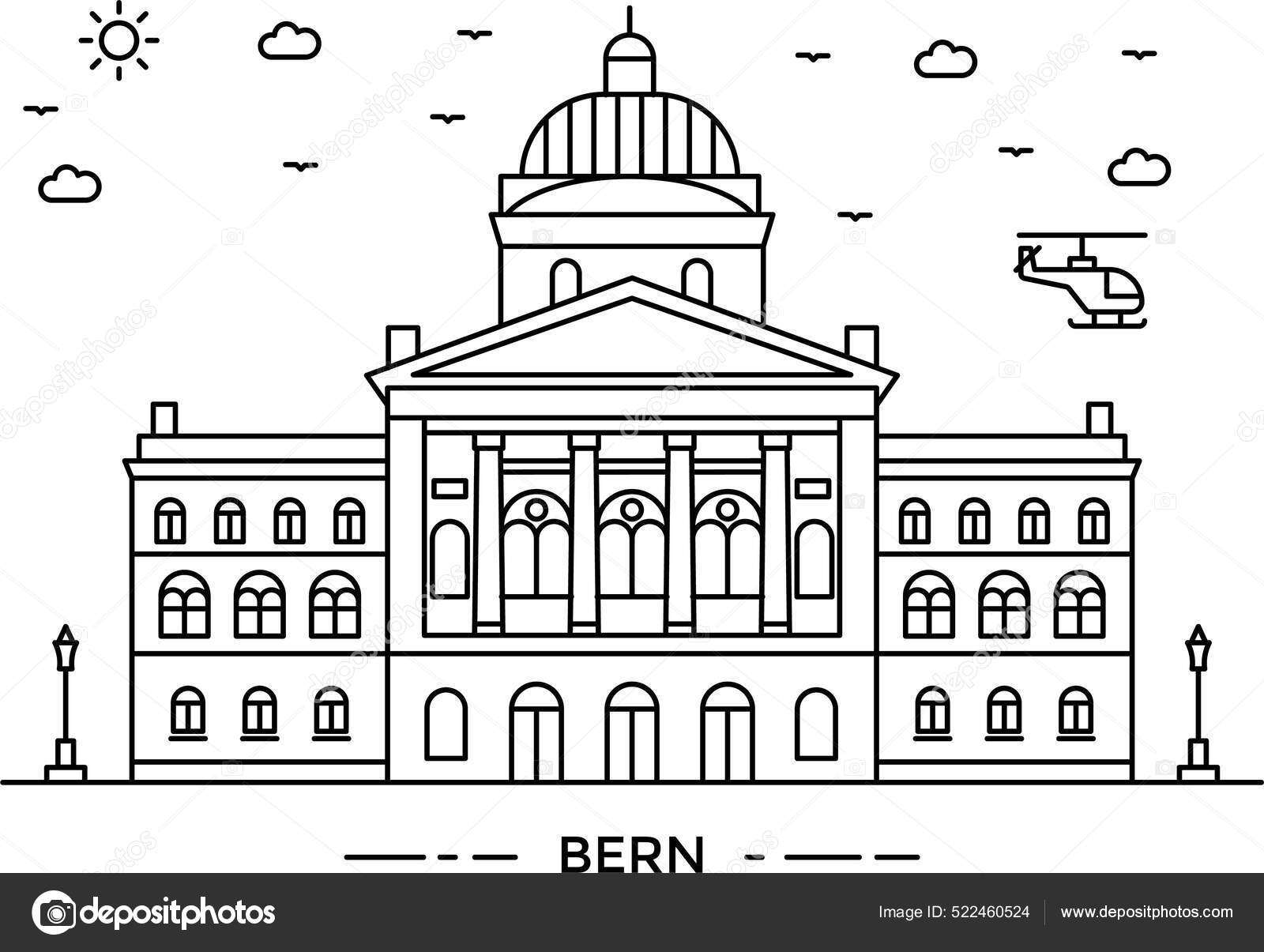 Architecture Bern Building Icon Outline Style Stock Vector by ...
