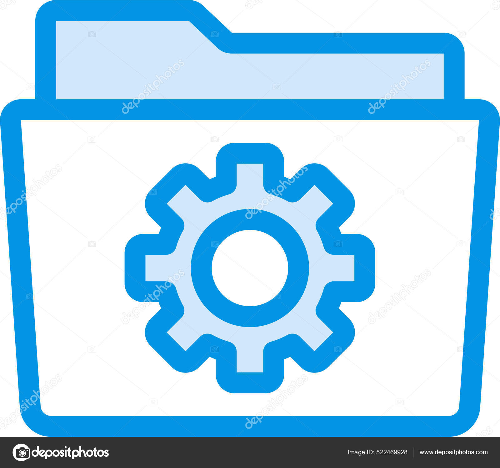 Config Configuration Folder Icon Filled Outline Style Stock Vector ...