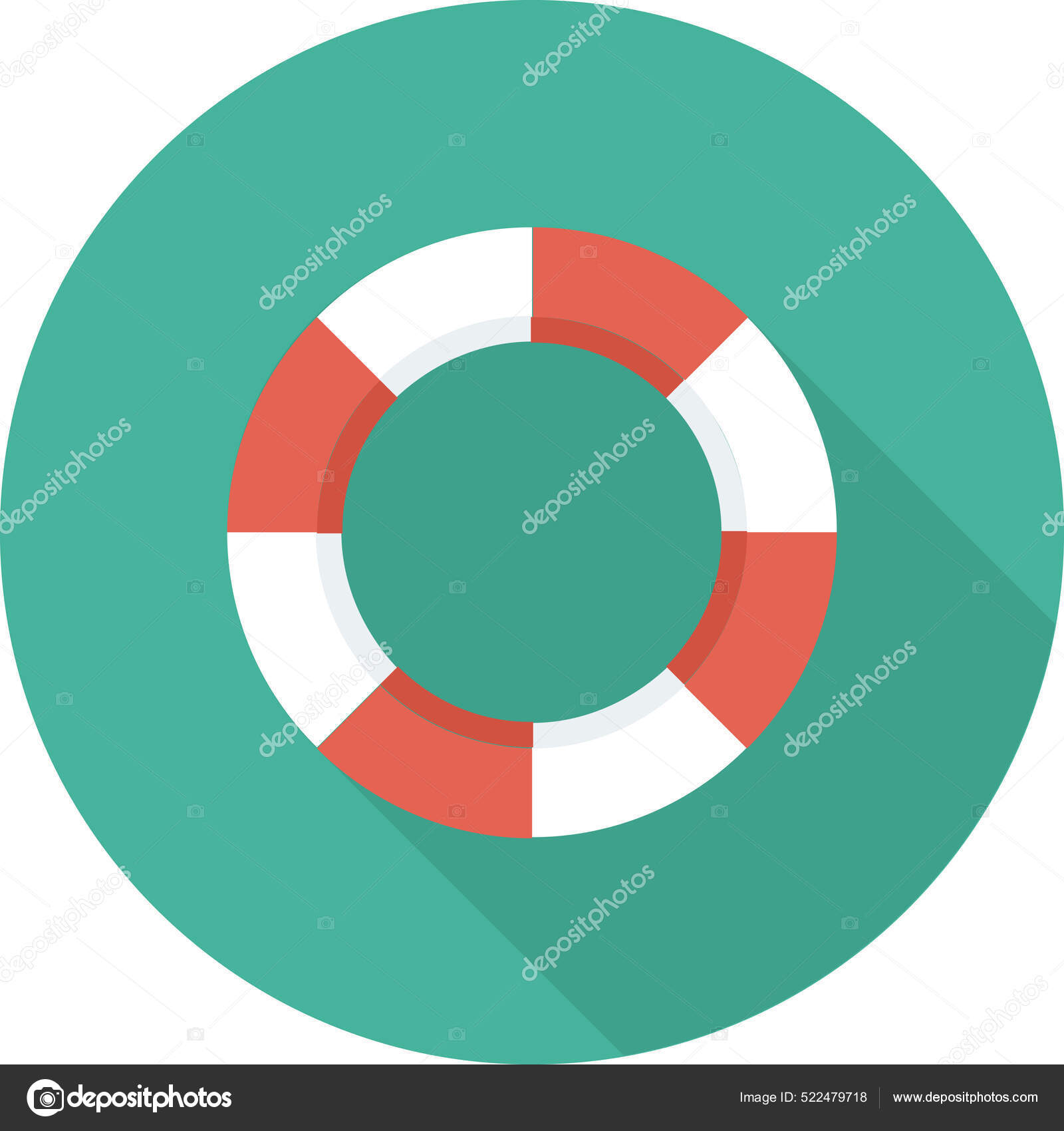 Buoy Life Safety Icon Long Shadow Style Stock Vector Image by ...