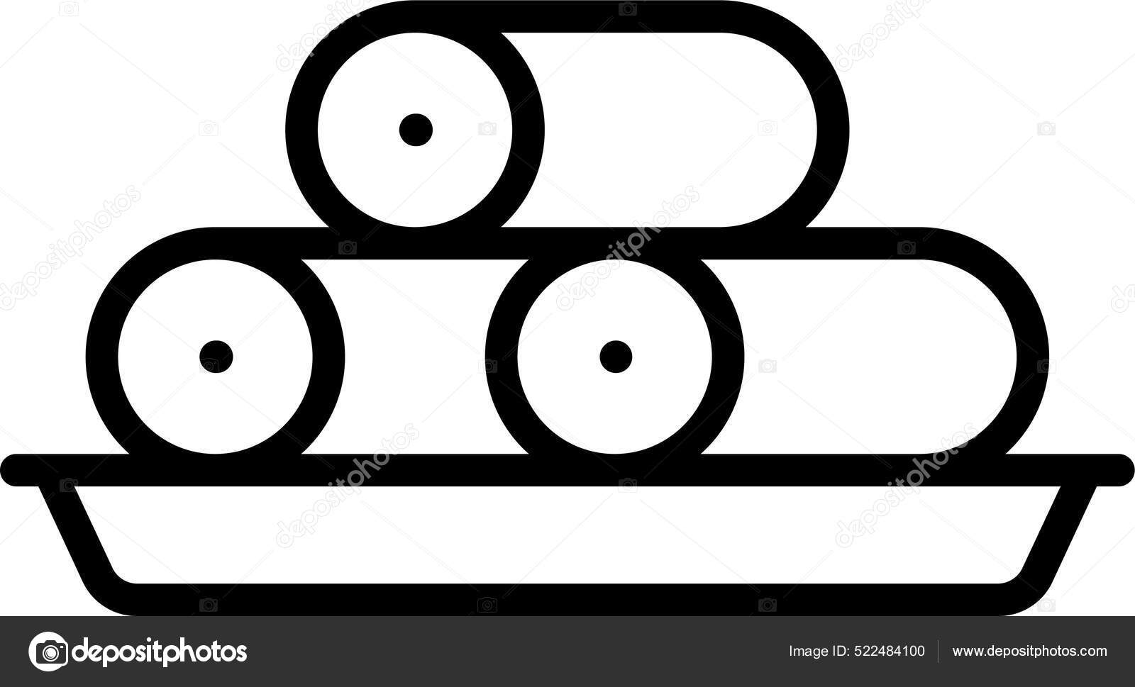 Spring Rolls Plate Icon Outline Style Stock Vector by ©iconfinder 522484100