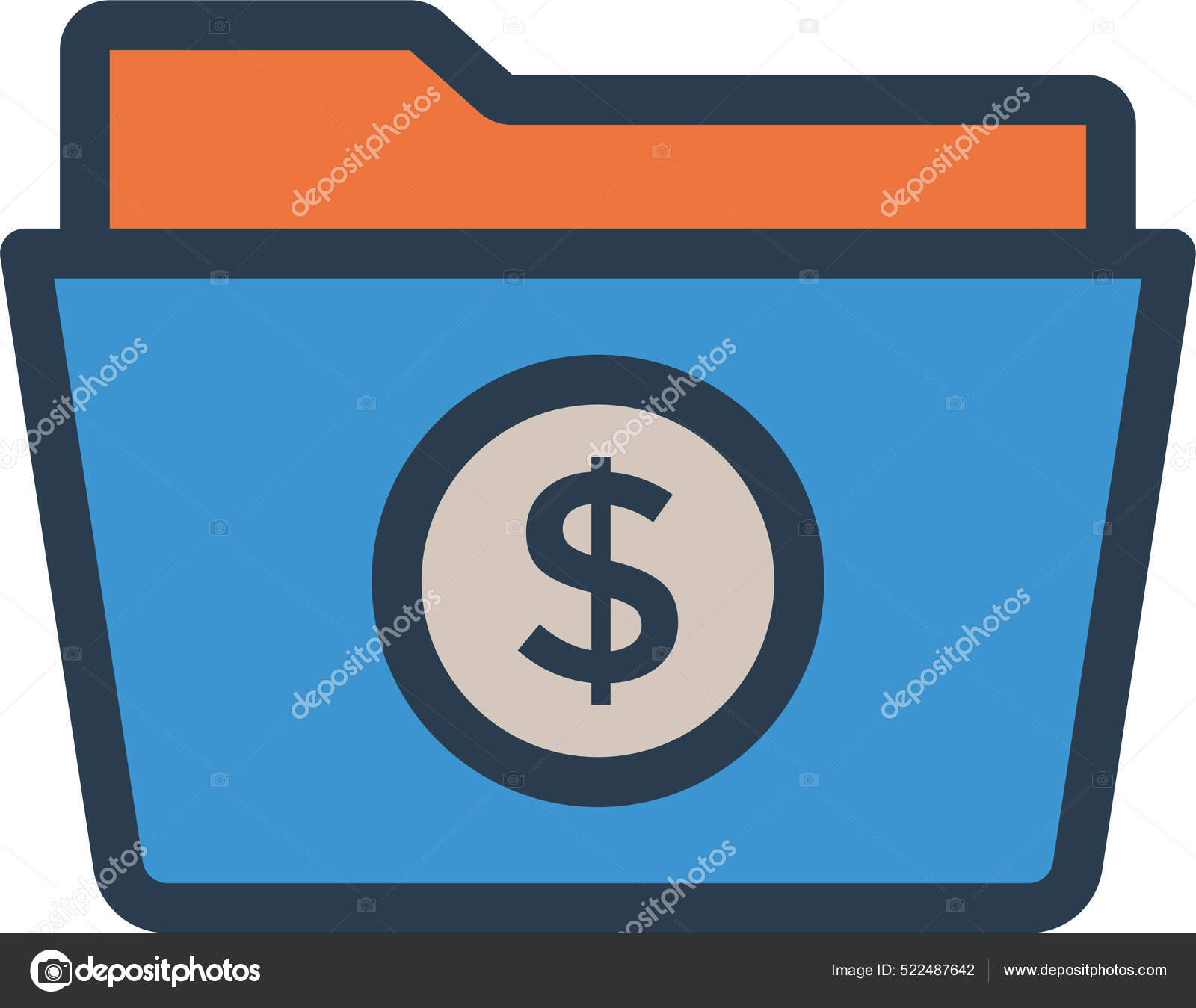 Dateien Finanzieren Ordner Icon Ausgefülltem Outline Stil Stock ...