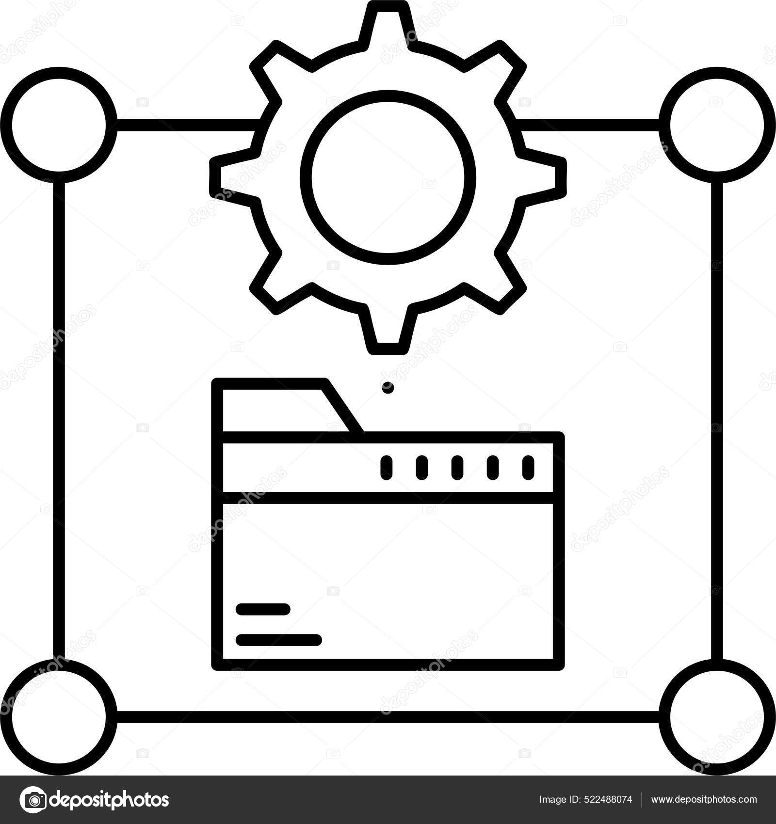 Archive Configuration Folder Icon Outline Style Stock Vector Image by ...