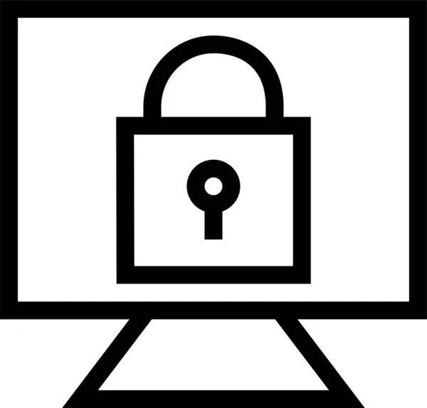 Keyboard Lock Screen Icon Outline Style Stock Vector Image by ...