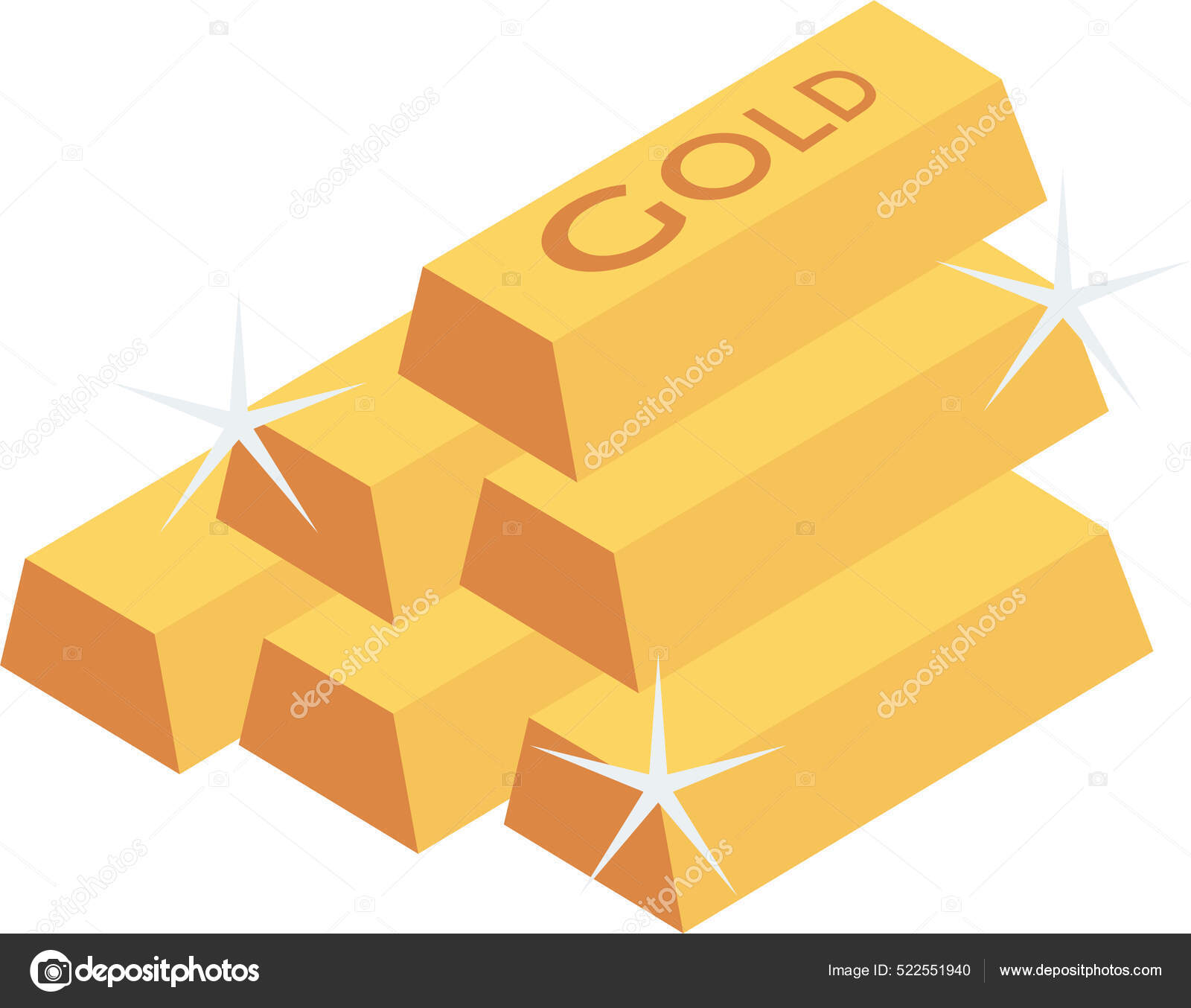 Pile Of Gold Bars Cartoon