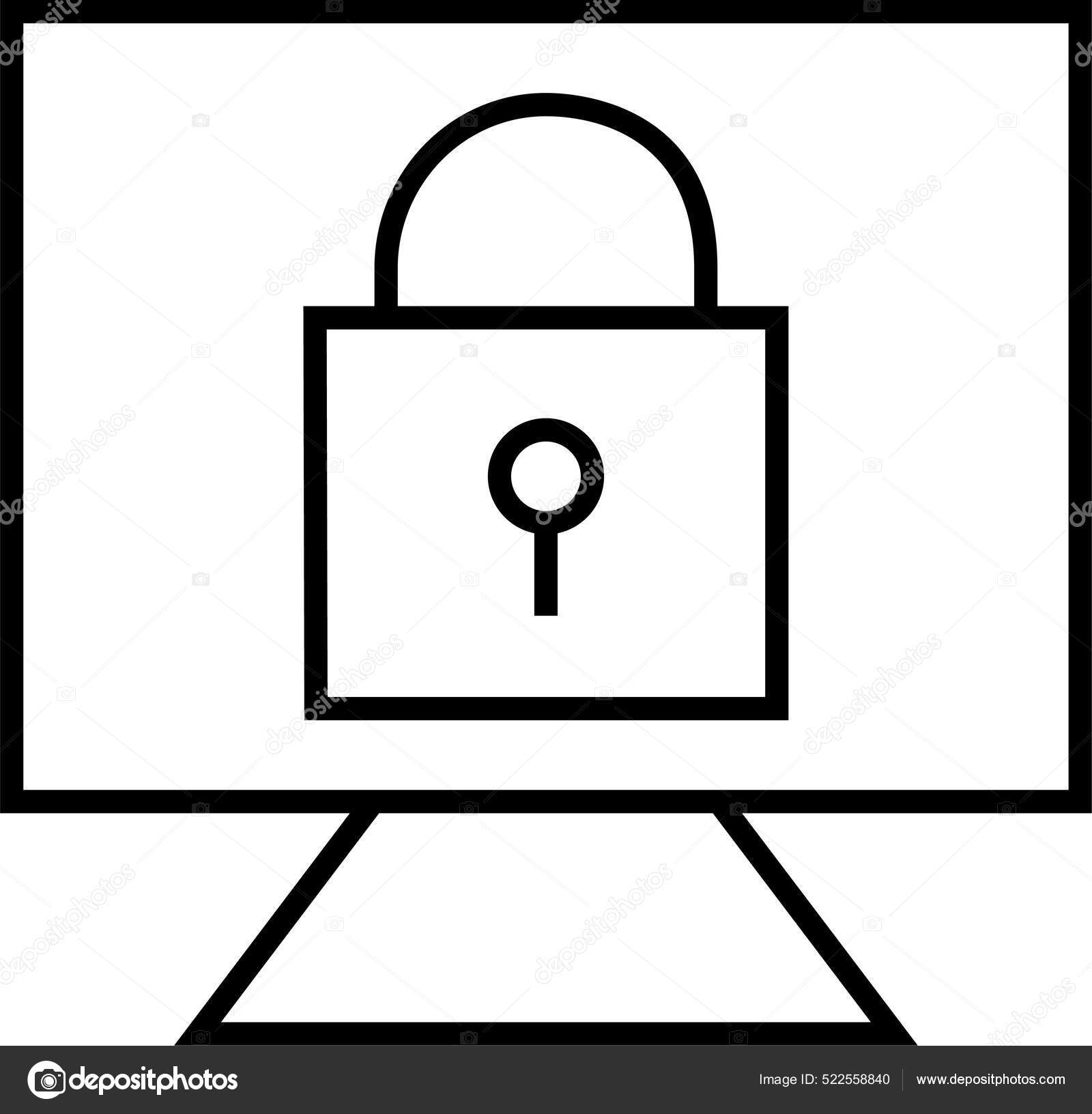 Keyboard Lock Screen Icon Outline Style Stock Vector Image by ...