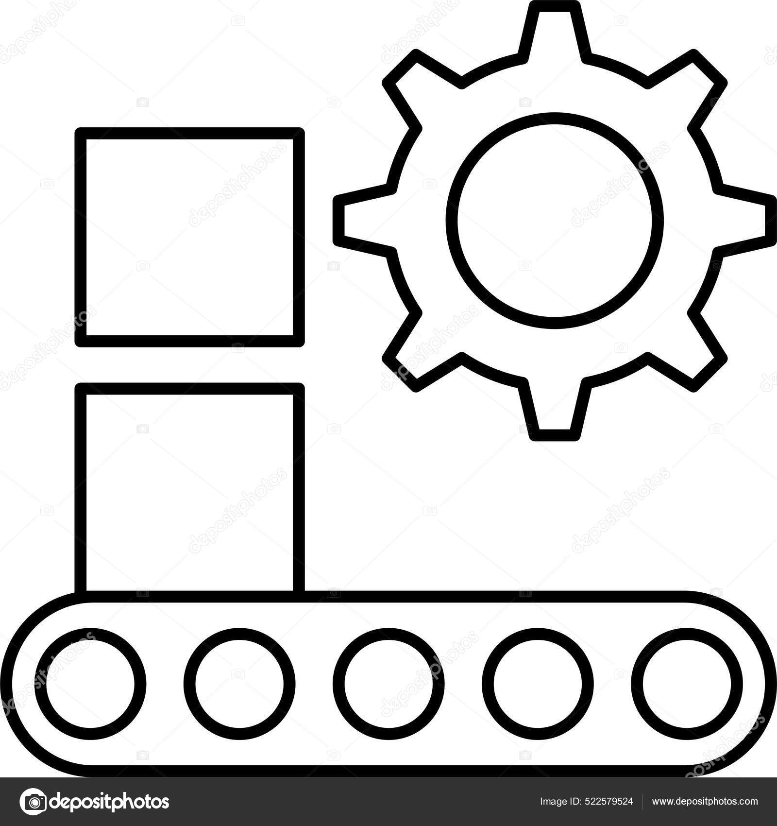 Icono Fabricación Del Transportador Cartones Estilo Esquema Vector de ...