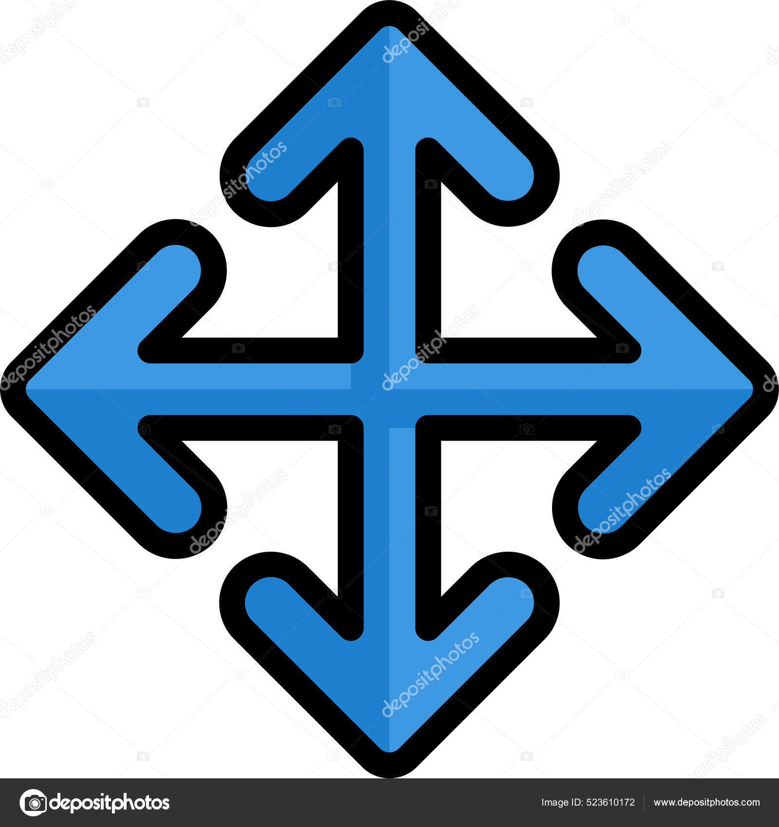 Move Arrow Arrows Icon Filled Outline Style Stock Vector Image by ...