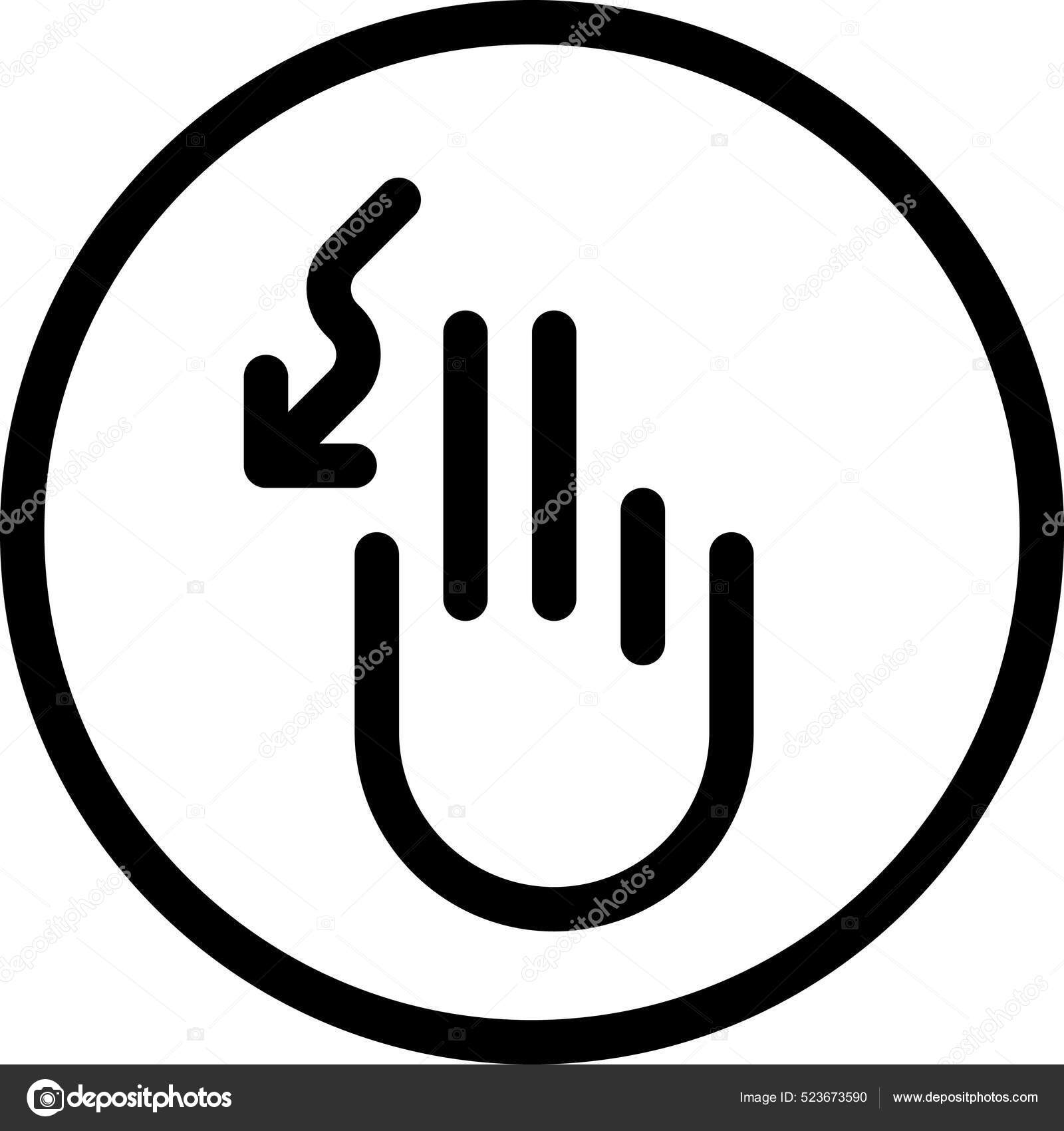 Curve Finger Gesture Icon Outline Style Stock Vector by ©iconfinder ...