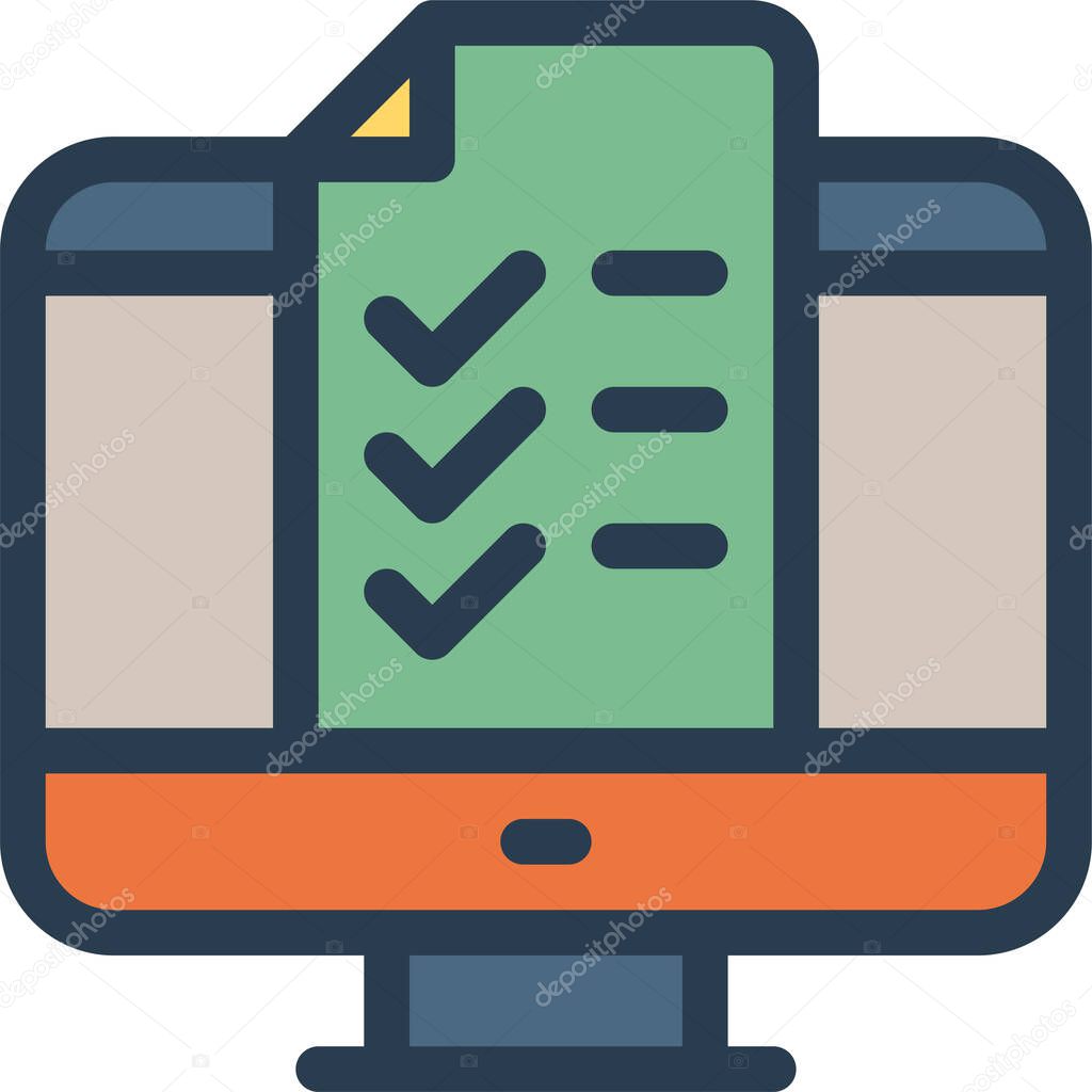 checklist icono de archivo de documento en estilo de esquema rellenado 2024