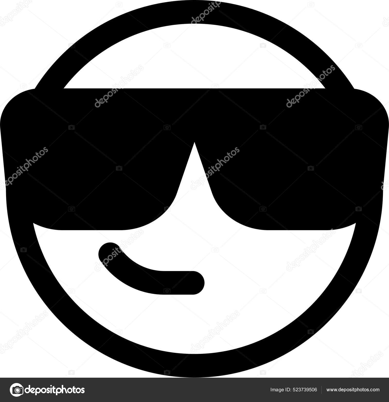 Ikon Emoticon Kacamata Hitam Dengan Gaya Garis Luar Vektor Stok oleh ...