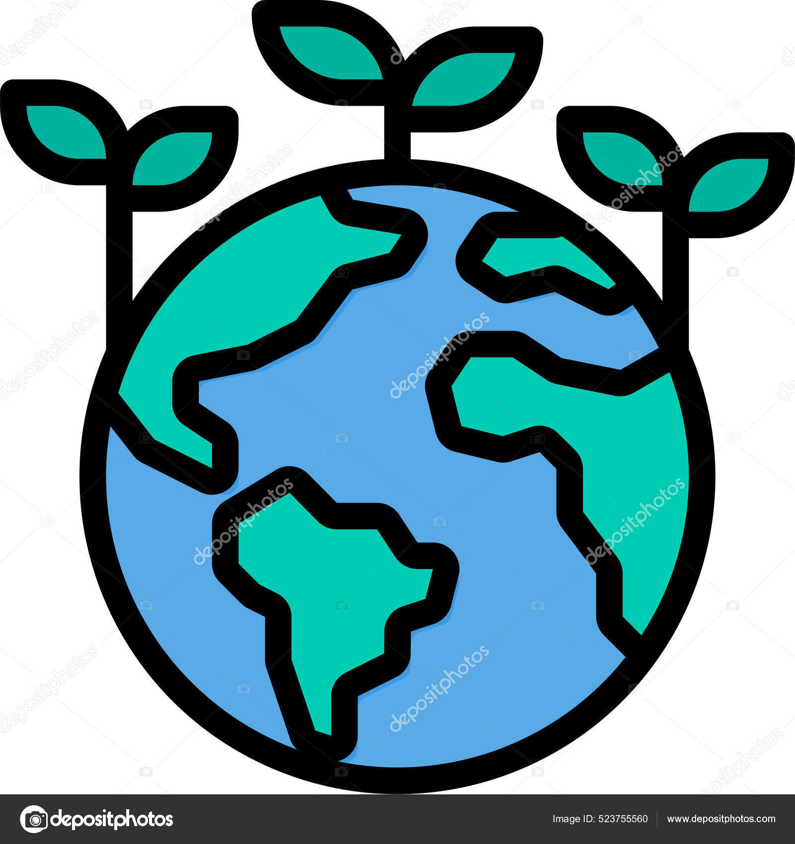 Ícone Mundo Terra Ecologia Vetor de ©iconfinder 523755560