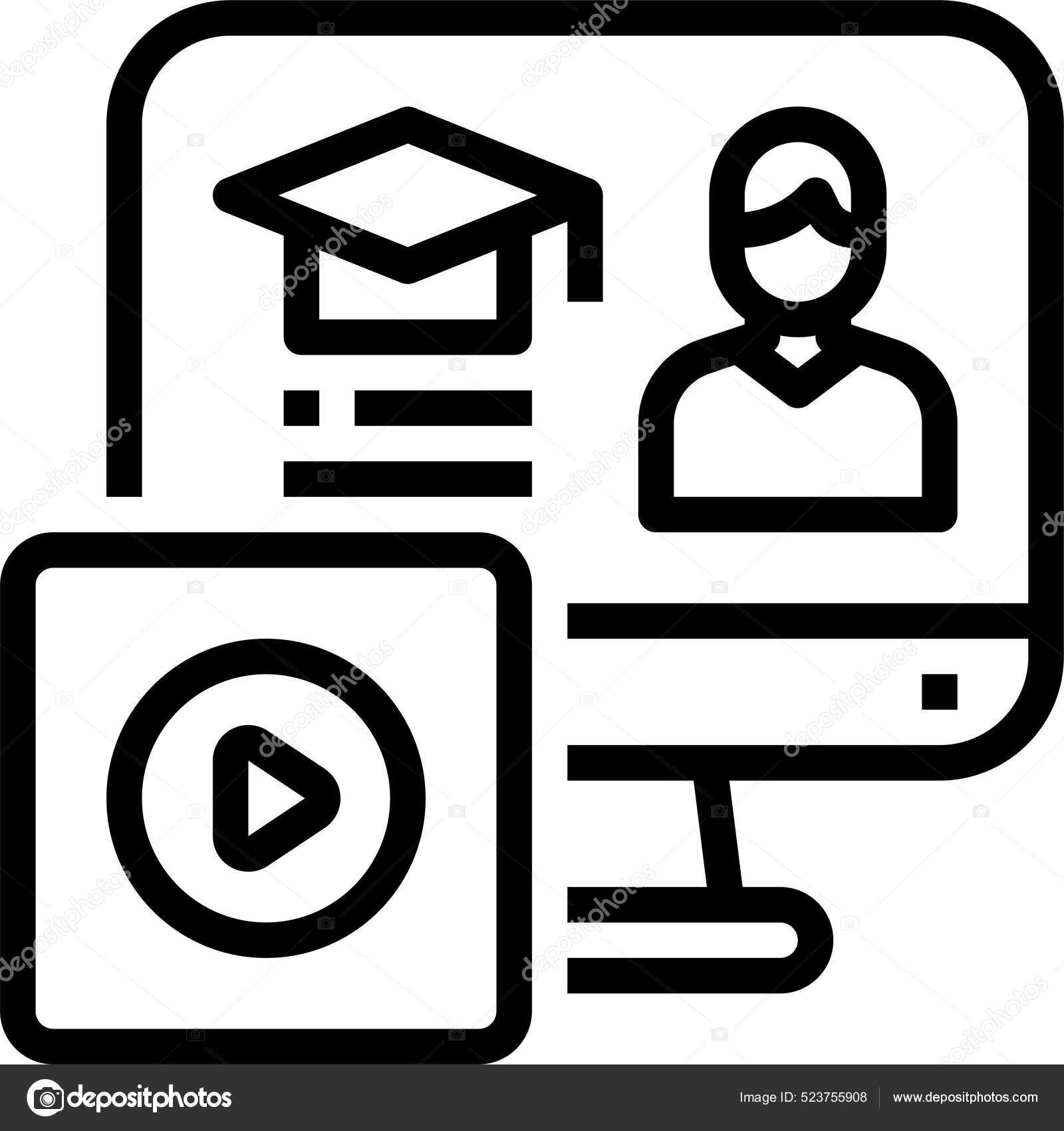 Computer Elearning Lesson Icon Outline Style Stock Vector by ...