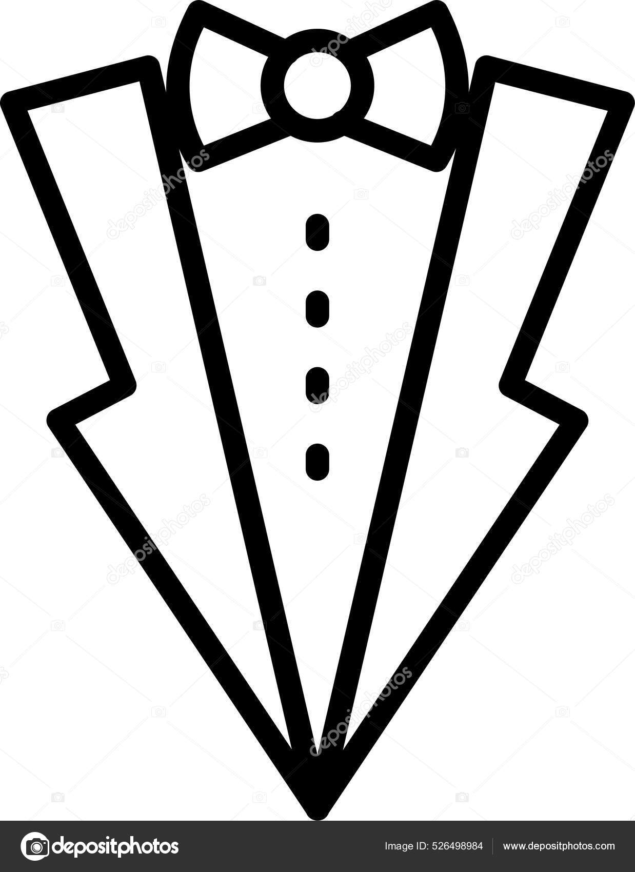 Traje Icono Del Novio Boda Estilo Del Esquema Vector de stock ...