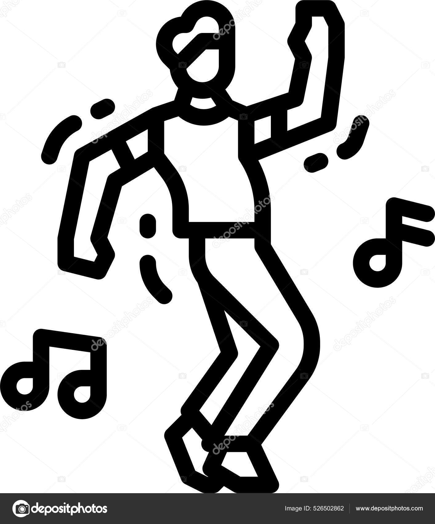 Bailarina Baile Icono Baile Estilo Del Esquema Vector de stock por ...