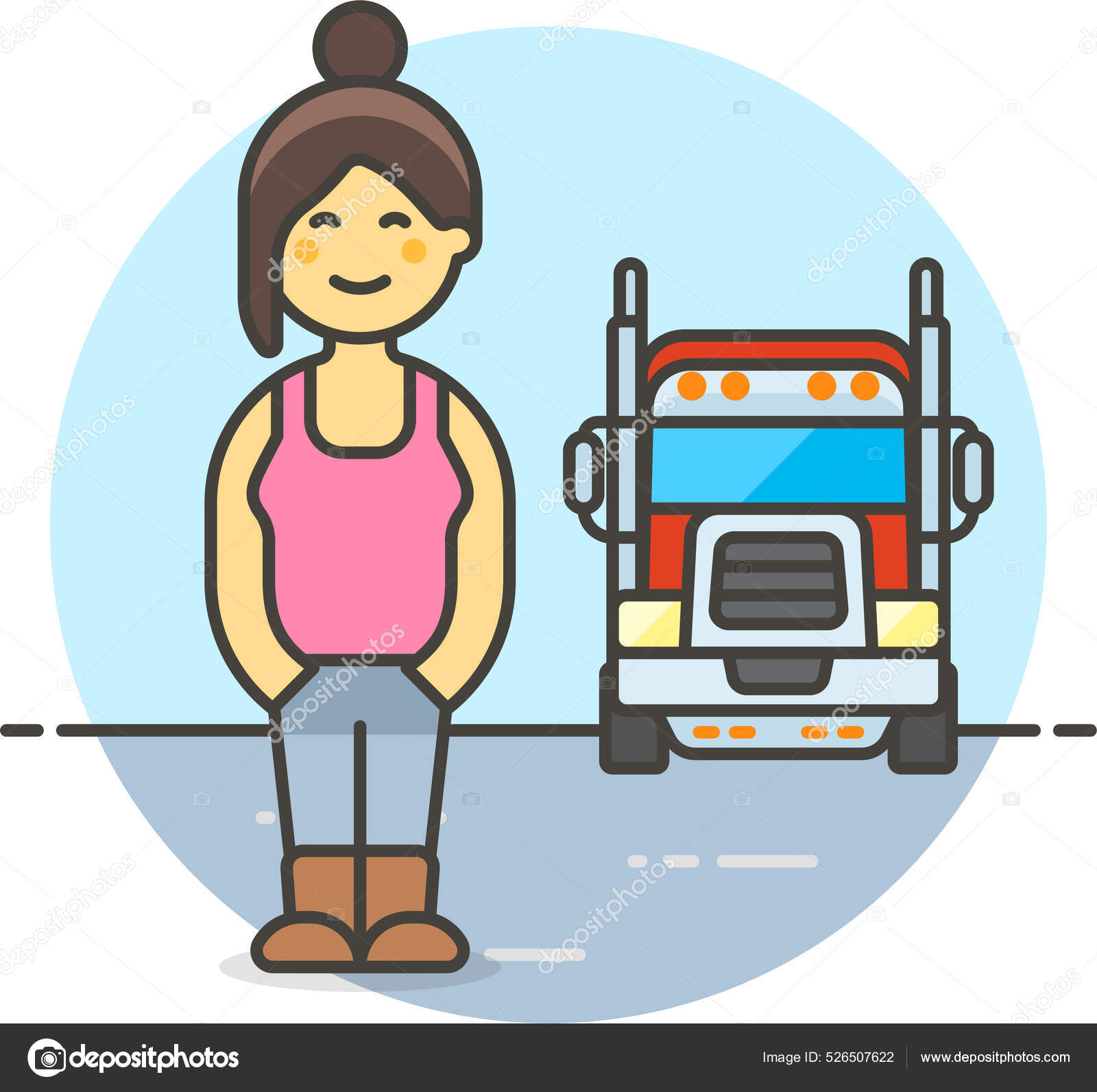 Women Truck Drivers Clipart