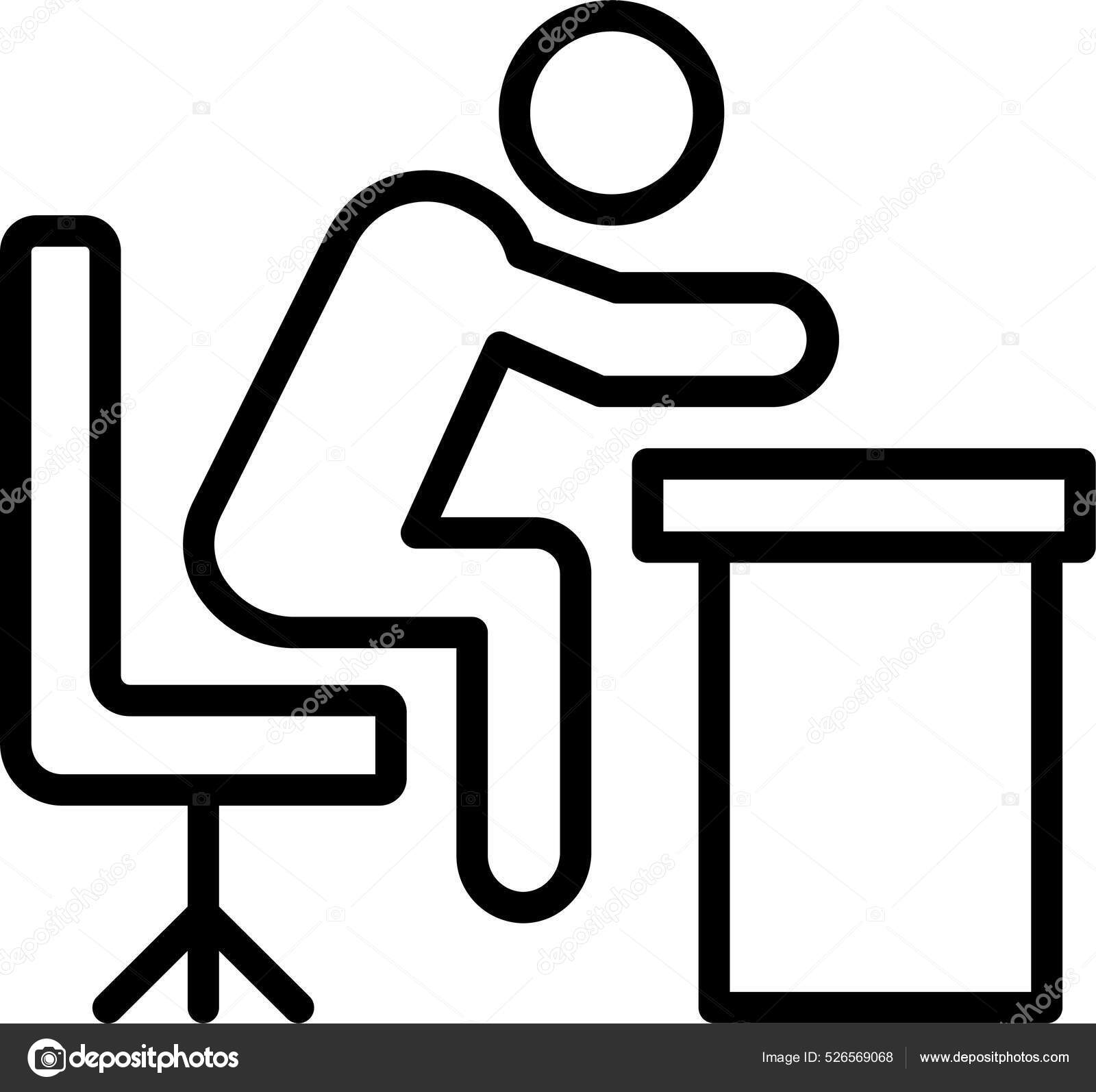 Icono De Trabajador De Oficina Estilo De Esquema De Icono De Símbolo