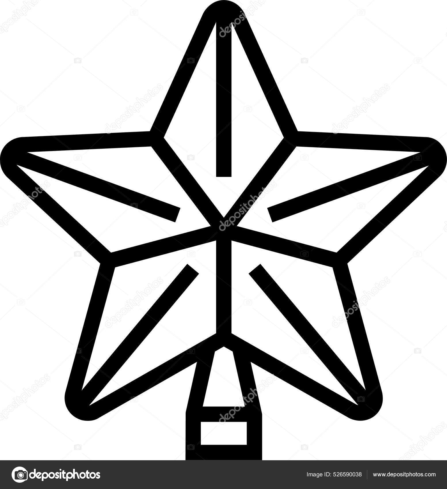Navidad Estrella Blanco Y Negro Clipart