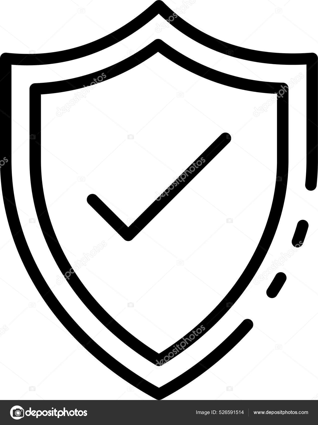 Secured Shield Tick Icon Outline Style Stock Vector by ©iconfinder ...