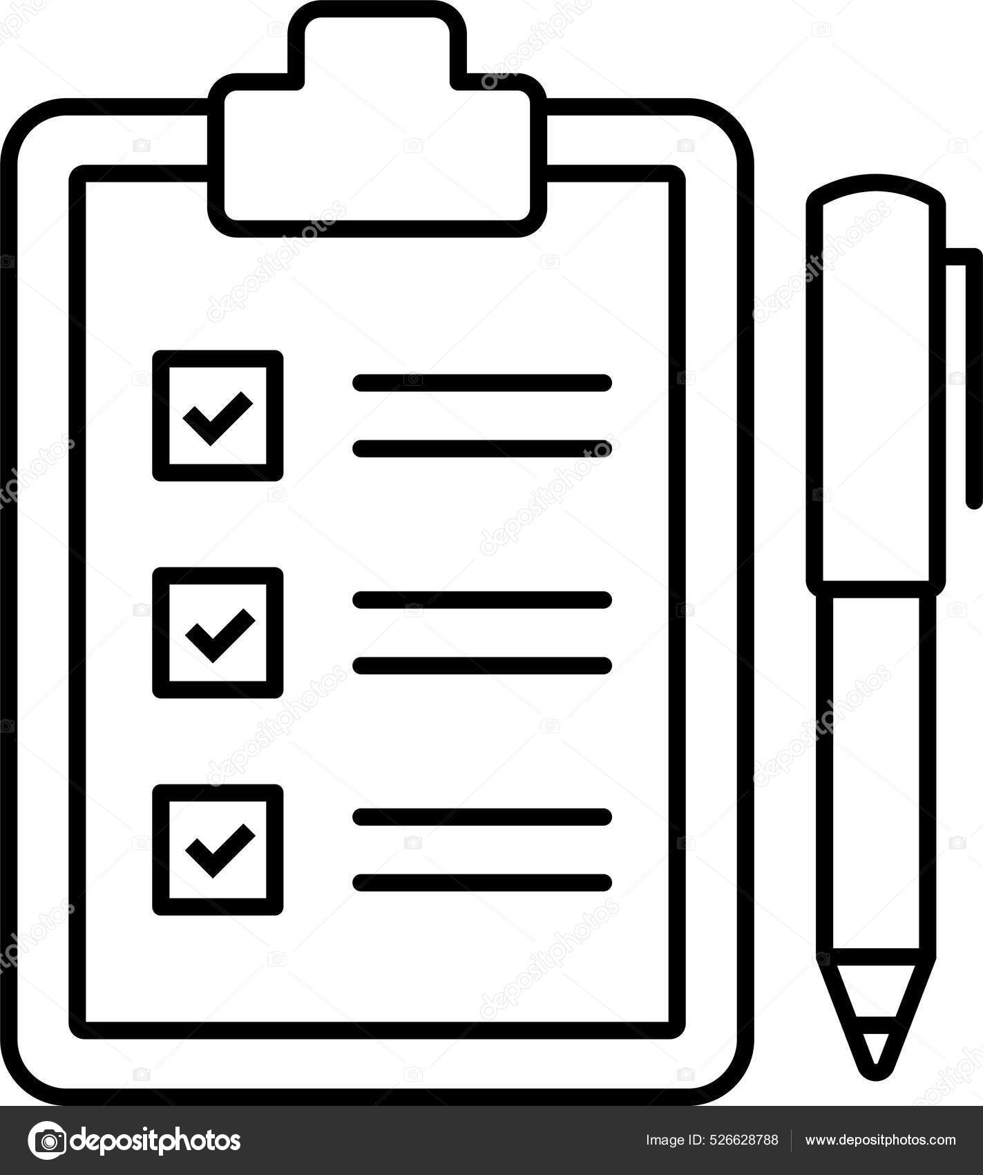 Check List Icono Tarea Estilo Esquema Vector de stock #526628788 de ...