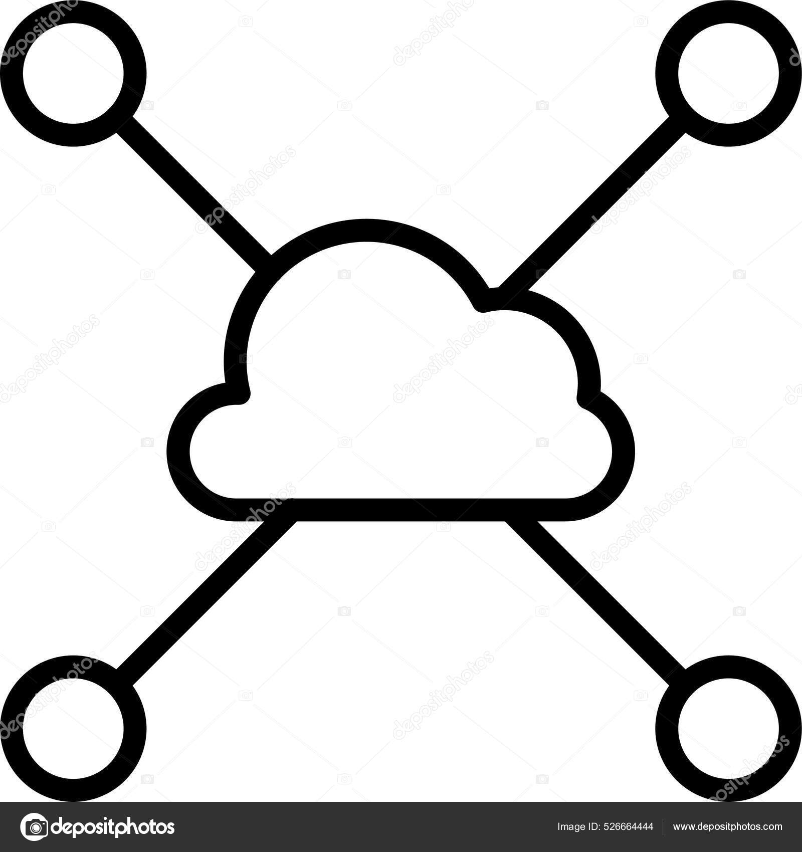 Cloud Data Network Icon Outline Style Stock Vector by ©iconfinder 526664444