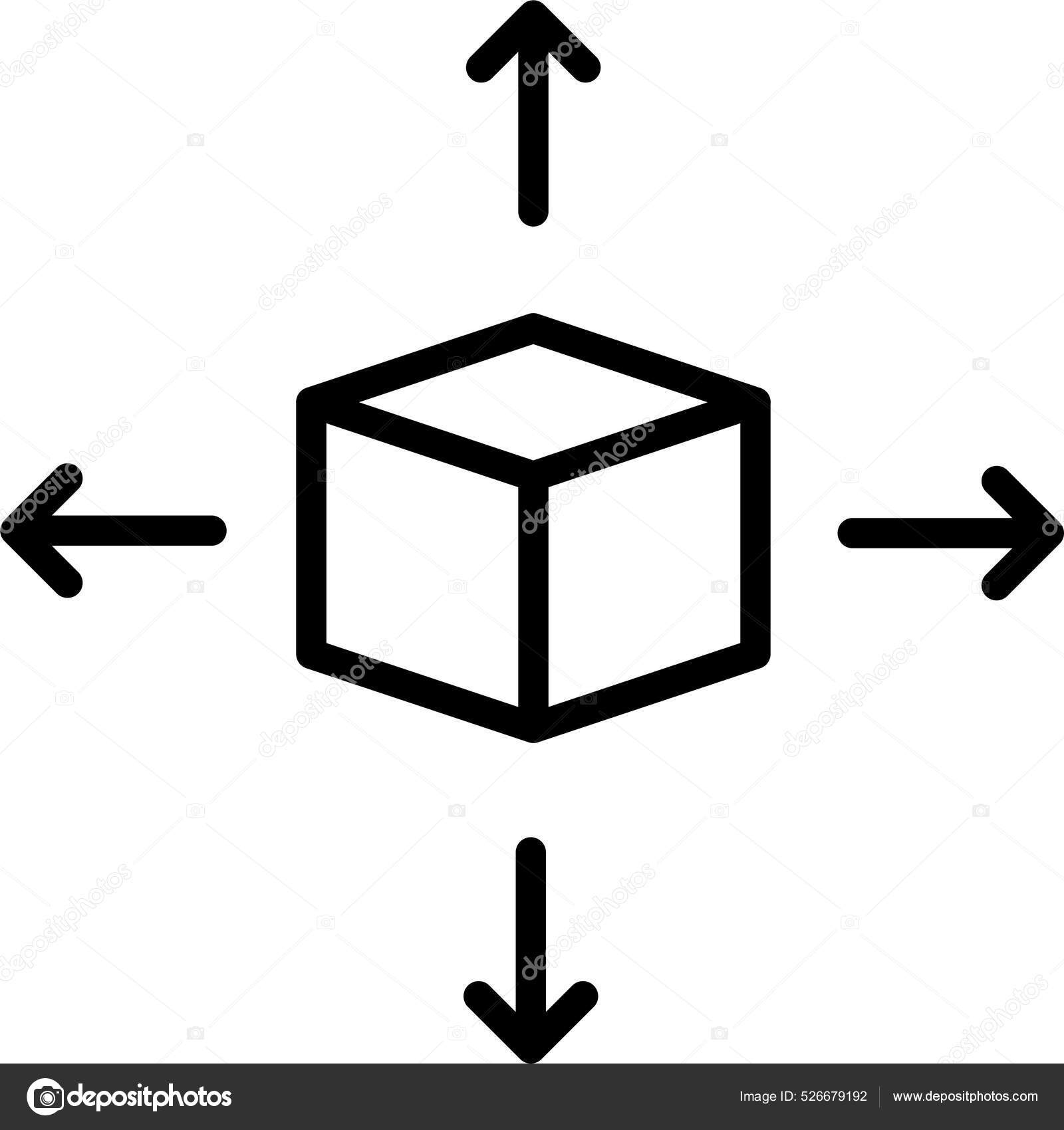 Cube Arrow Shape Icon Outline Style Stock Vector Image by ©iconfinder ...