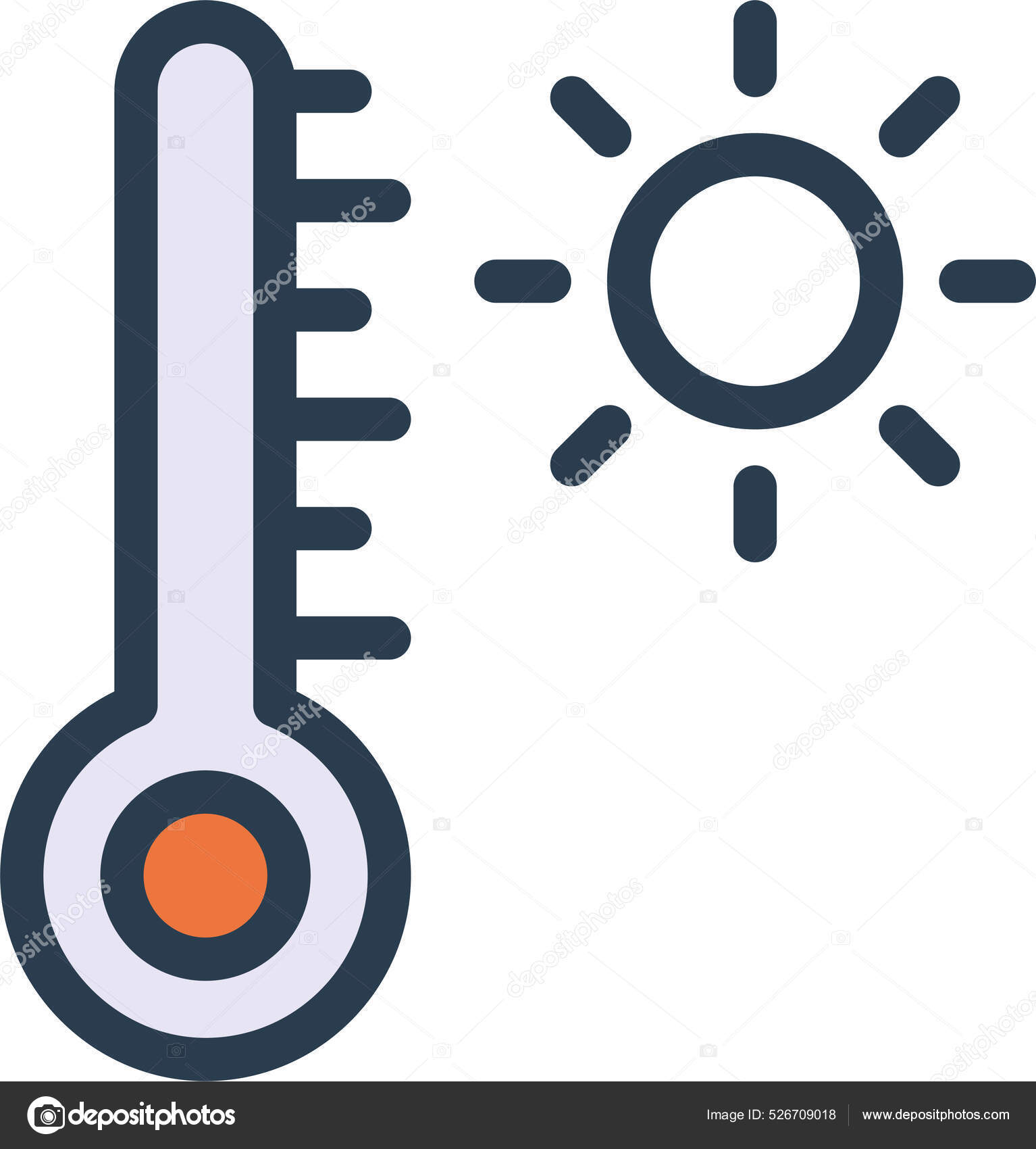 Climate Sun Temperature Icon Filled Outline Style Stock Vector by ...