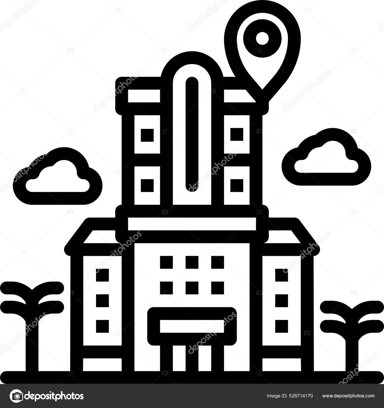 Hotel Location Pin Icon Stock Vector by ©iconfinder 526714170