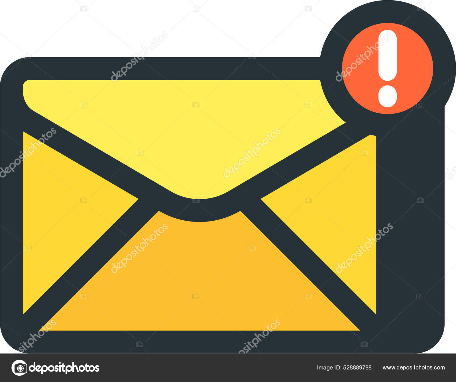 Email Important Mail Icon Filled Outline Style Stock Vector Image by ...