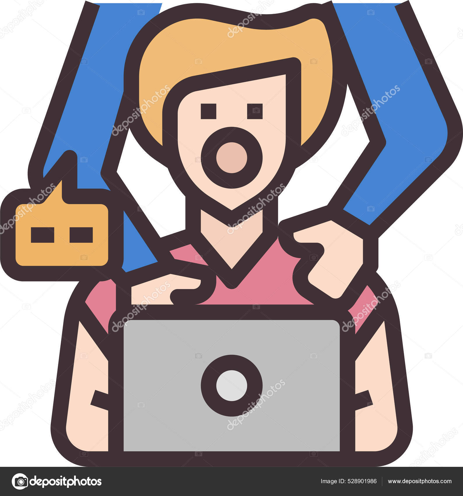 Harassment Inappropriate Abuse Icon Filled Outline Style Stock Vector ...