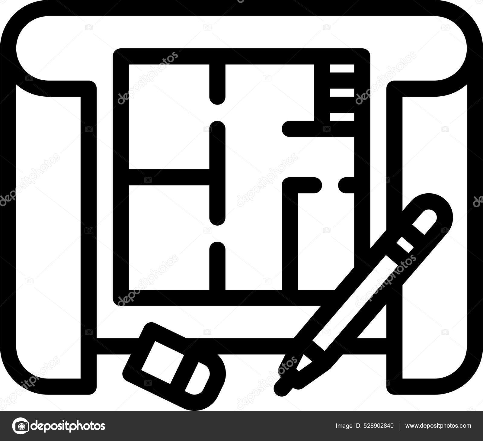 Rencana Ikon Lantai Cetak Biru Vektor Stok oleh ©iconfinder 528902840