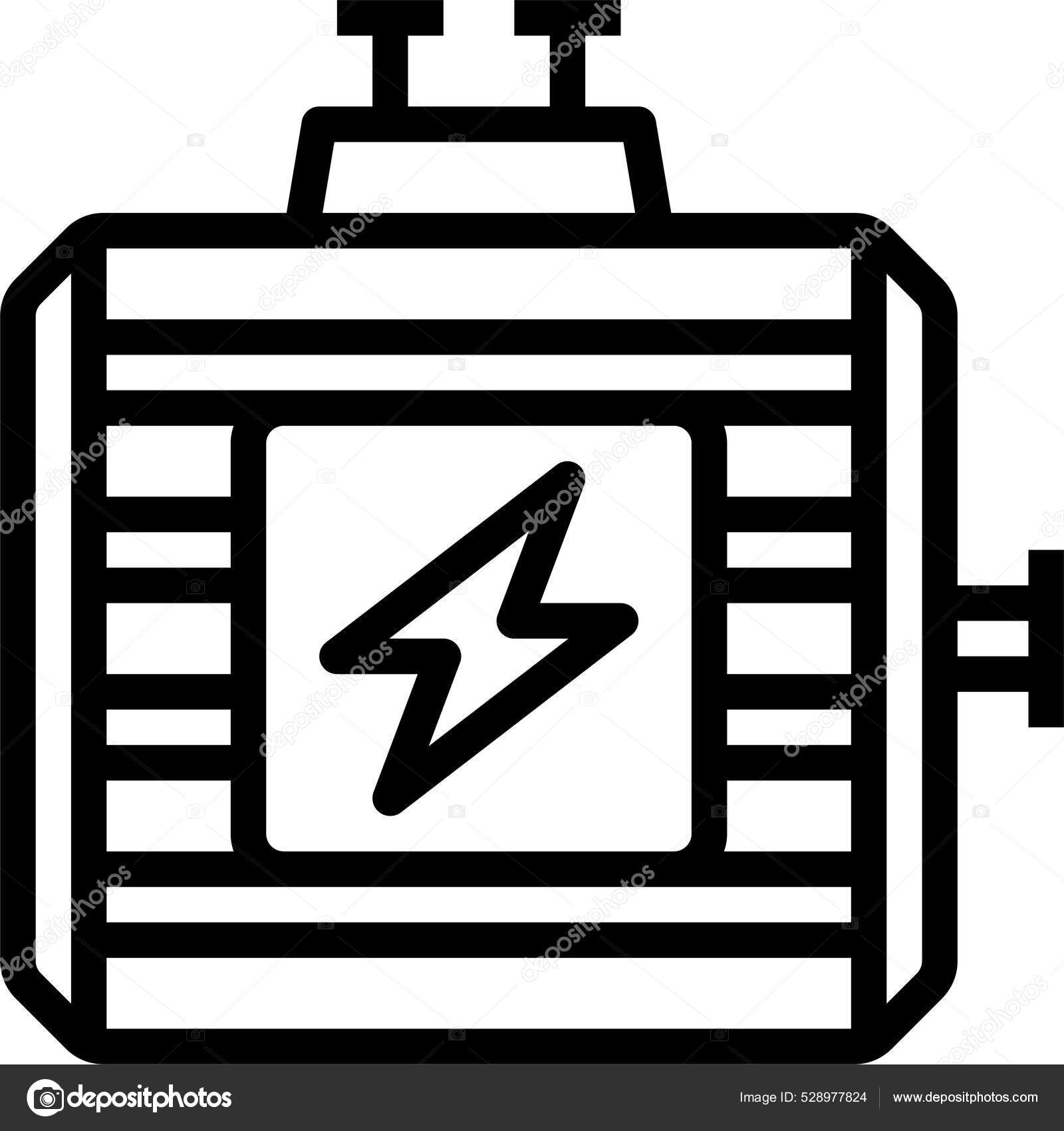 Motor Eléctrico Icono Del Motor Estilo Contorno Vector de stock ...