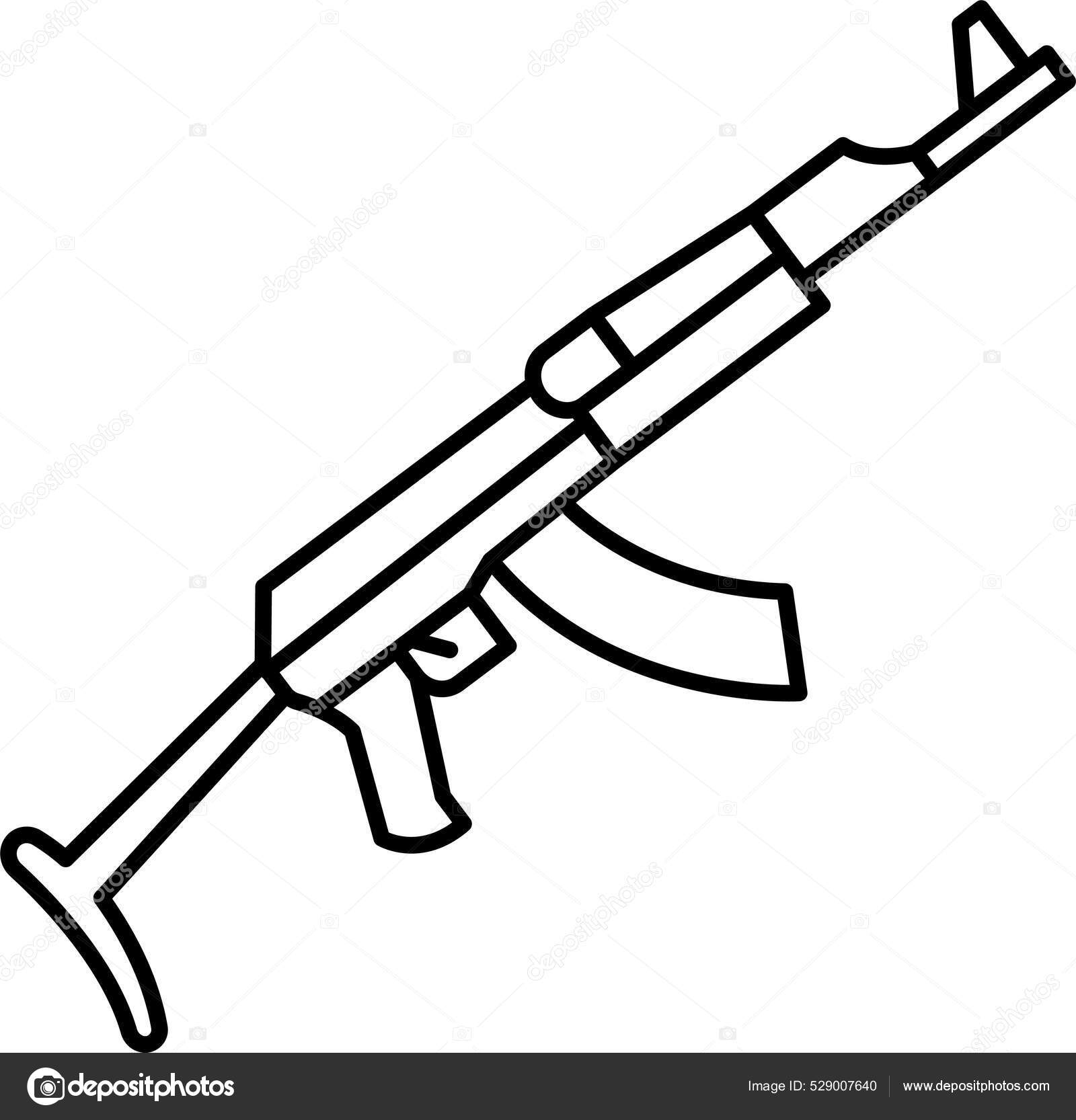 Gun Kalashnikov Rifle Icon Stock Vector Image by ©iconfinder #529007640
