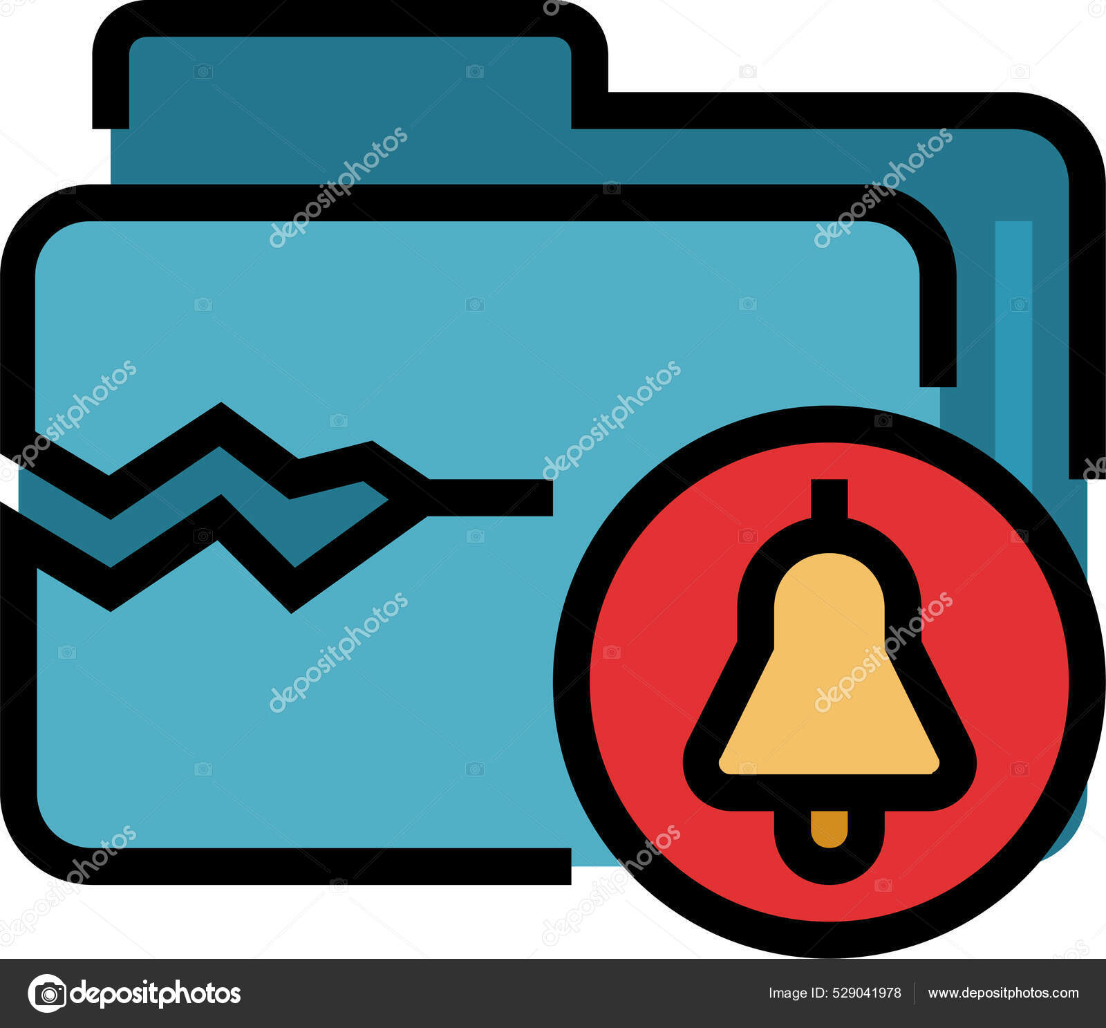 Notification Breach Notification Folder Icon Filled Outline Style Stock ...