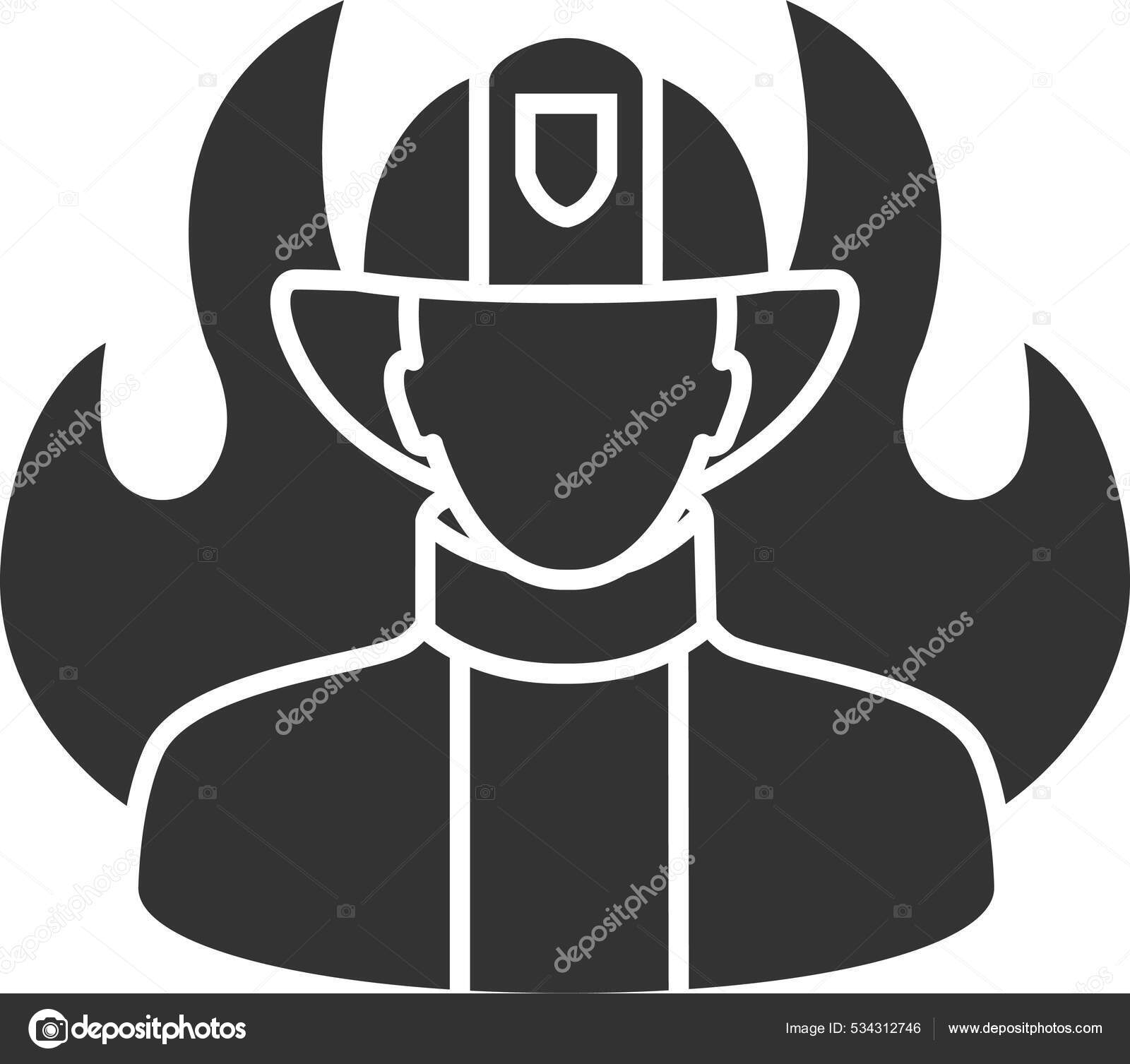 Bombero Bombero Icono Lucha Contra Incendios Vector de stock por ...