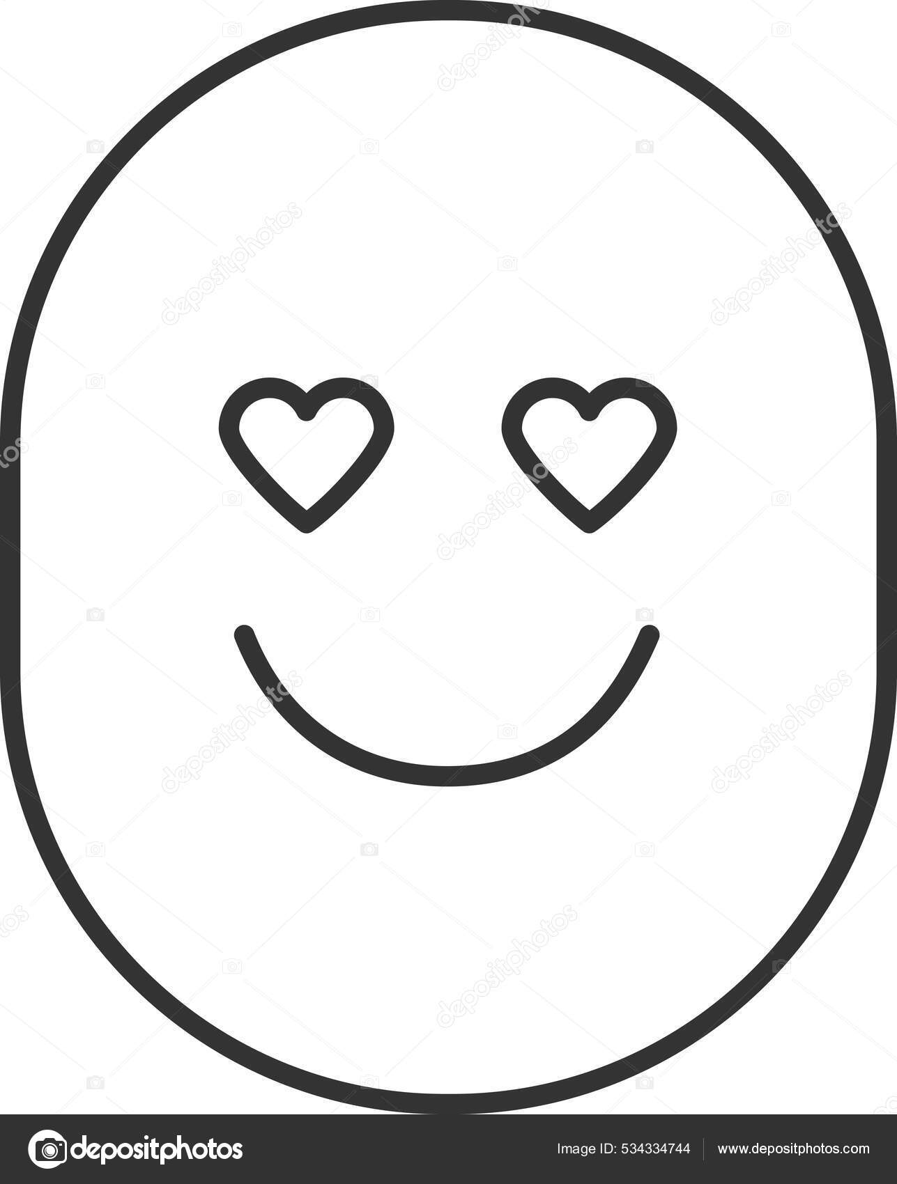 Emoji Emoticon Heart Eyes Icon Outline Style Stock Vector by ...