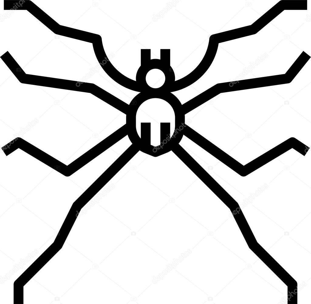 Papi piernas largas icono de araña en estilo de contorno 2023