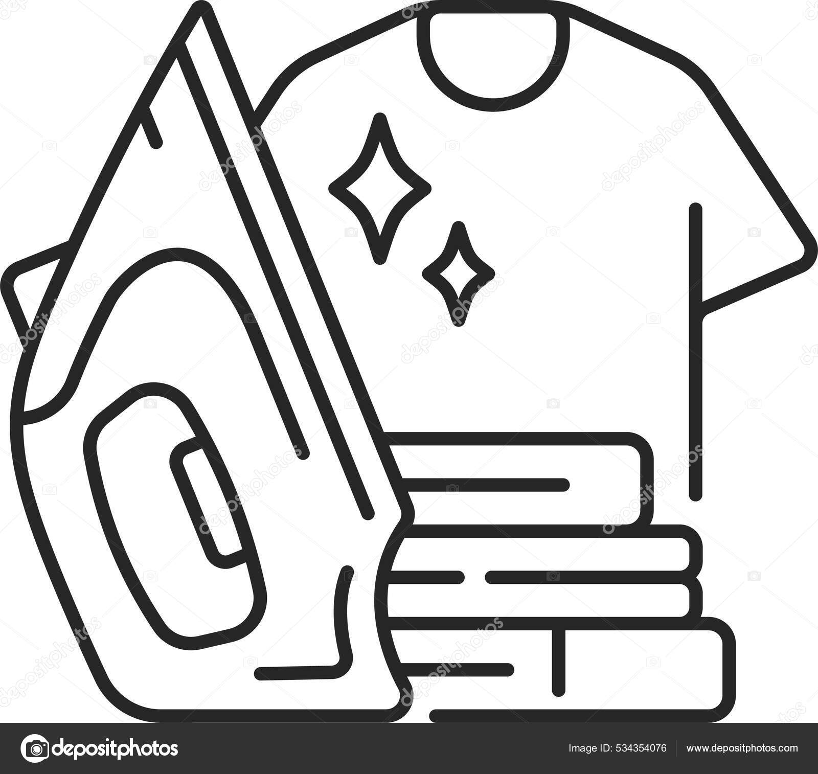Planchar Ropa Ropa Lavado Icono Estilo Del Esquema Vector de stock ...