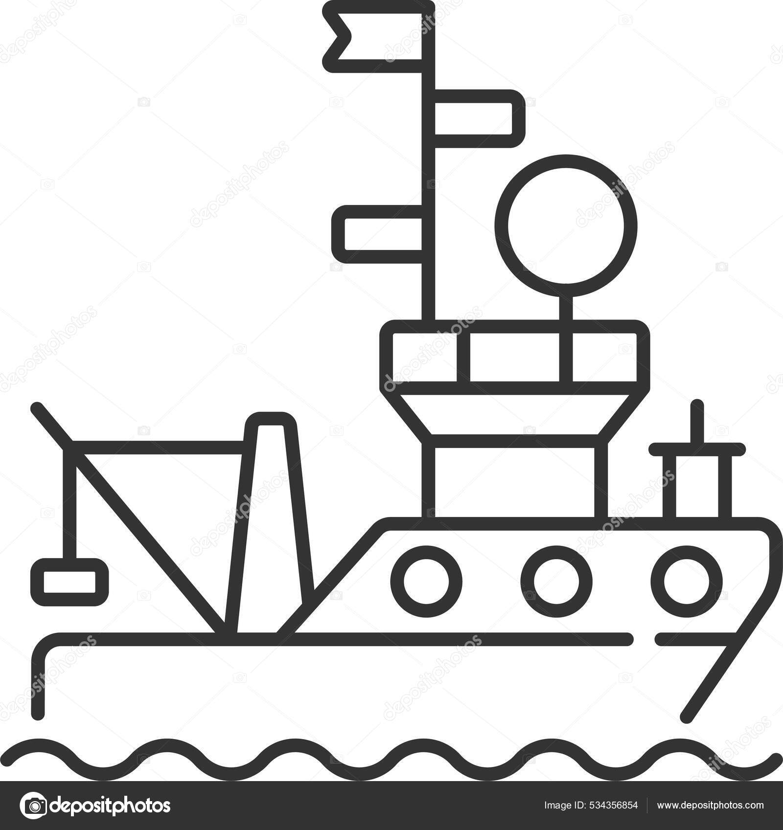 Esquema Simple De Un Barco Pirata
