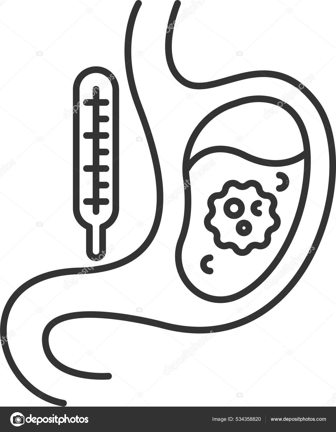 Enfermedad Bacteriana Gastroenteritis Icono Vector de stock #534358820 ...