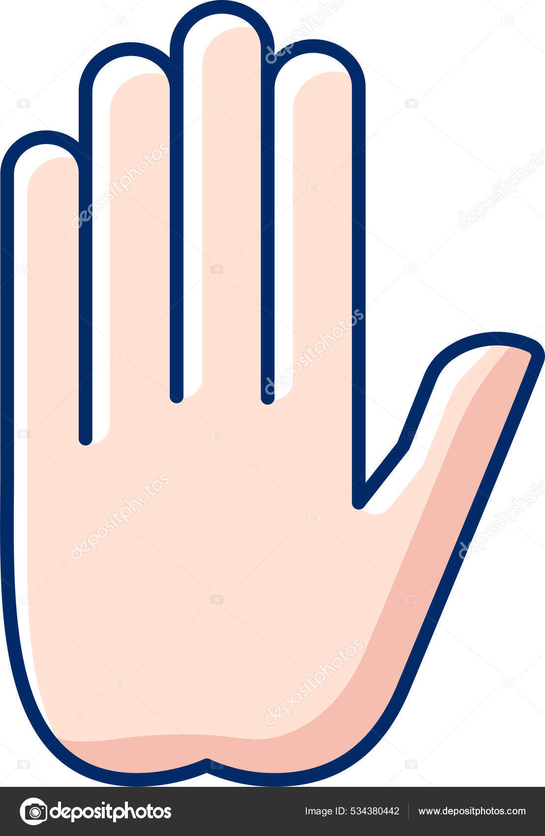 Raised Hand Stop Icon Stock Vector by ©iconfinder 534380442