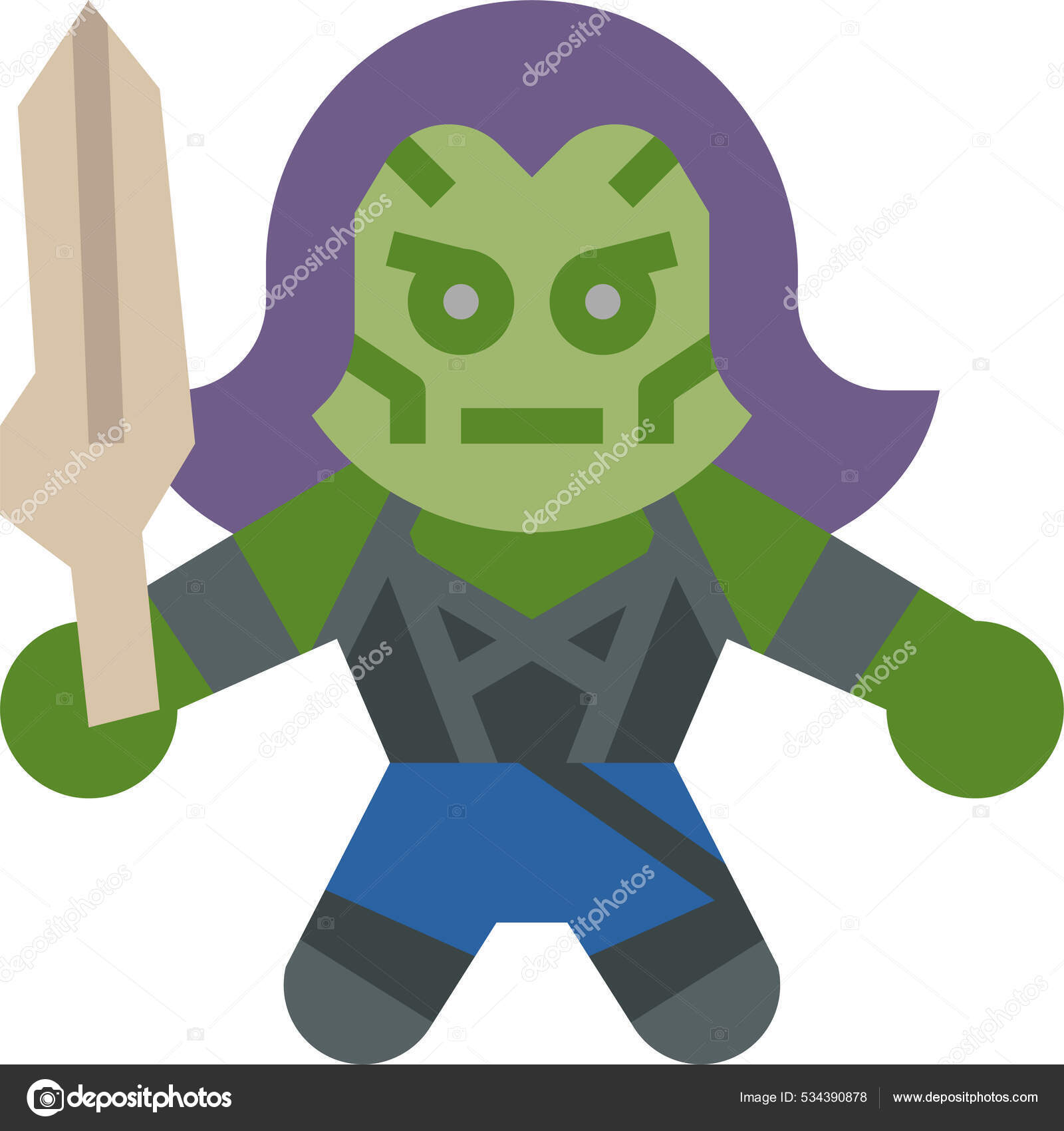 Avangers Avatars Gamora Icon Flat Style Stock Vector Image by ...
